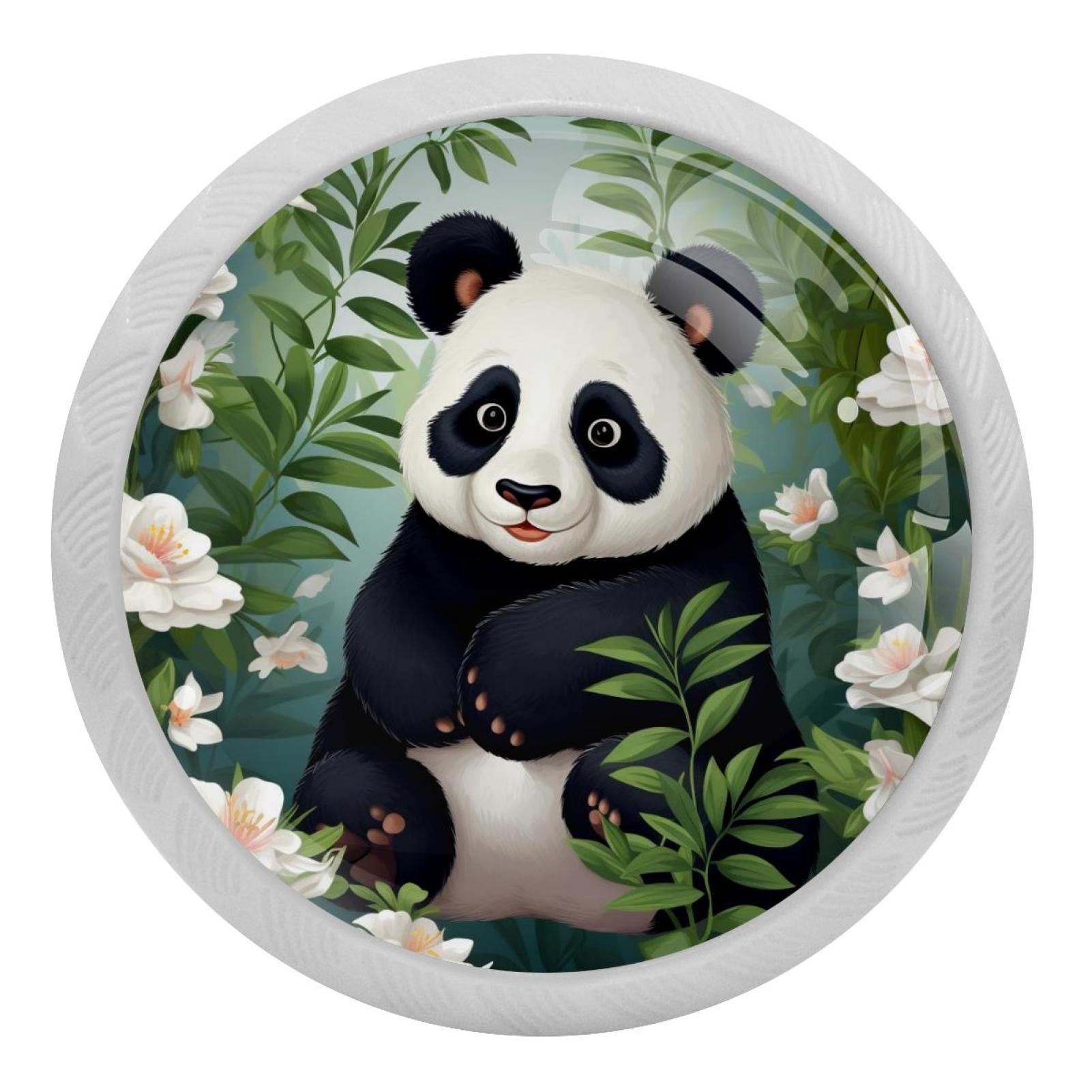 Panda Fluorescent Drawer Pulls with Screws, Round 4-Pack, Glow-in-the ...