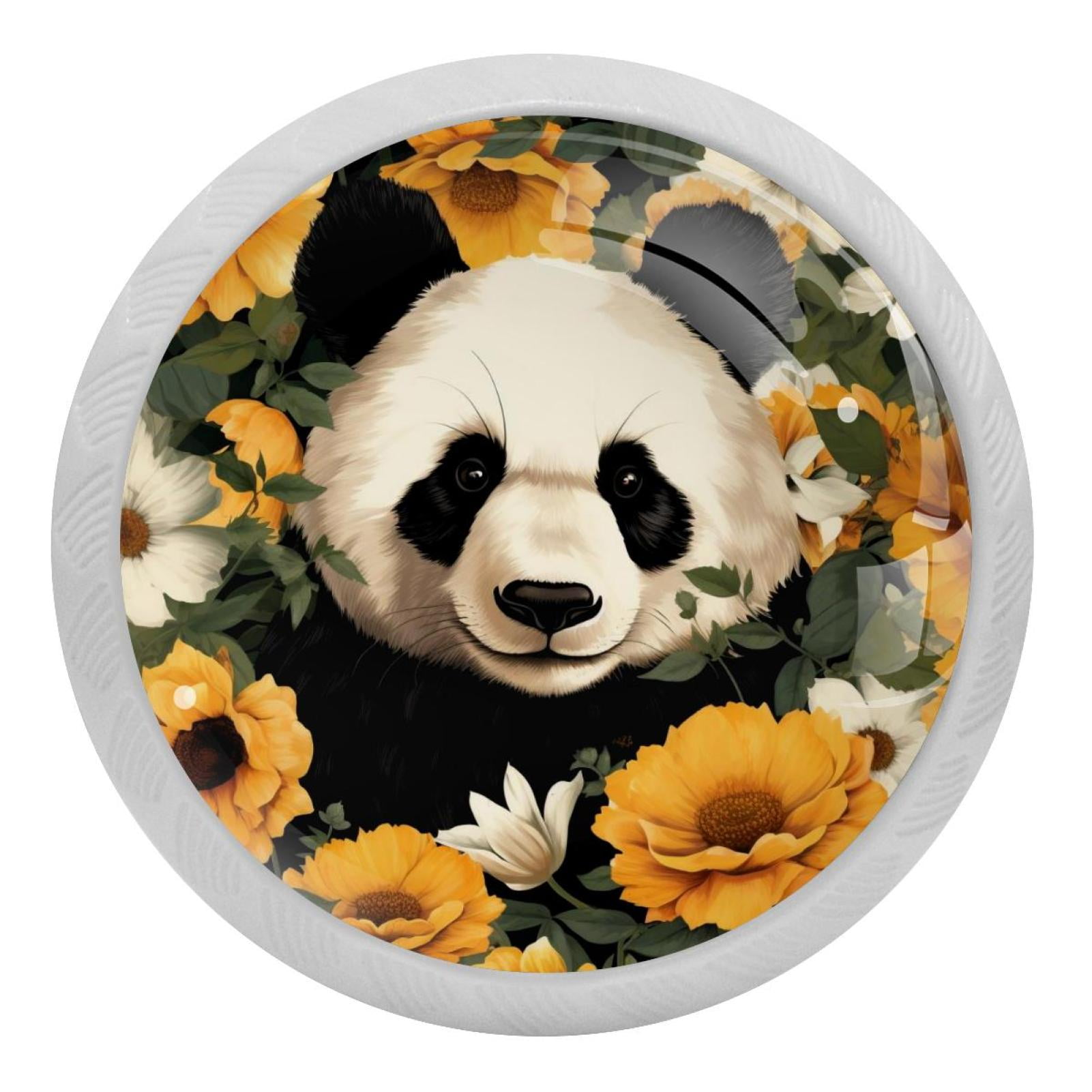 Panda Fluorescent Drawer Pulls with Screws, Round 4-Pack, Glow-in-the ...