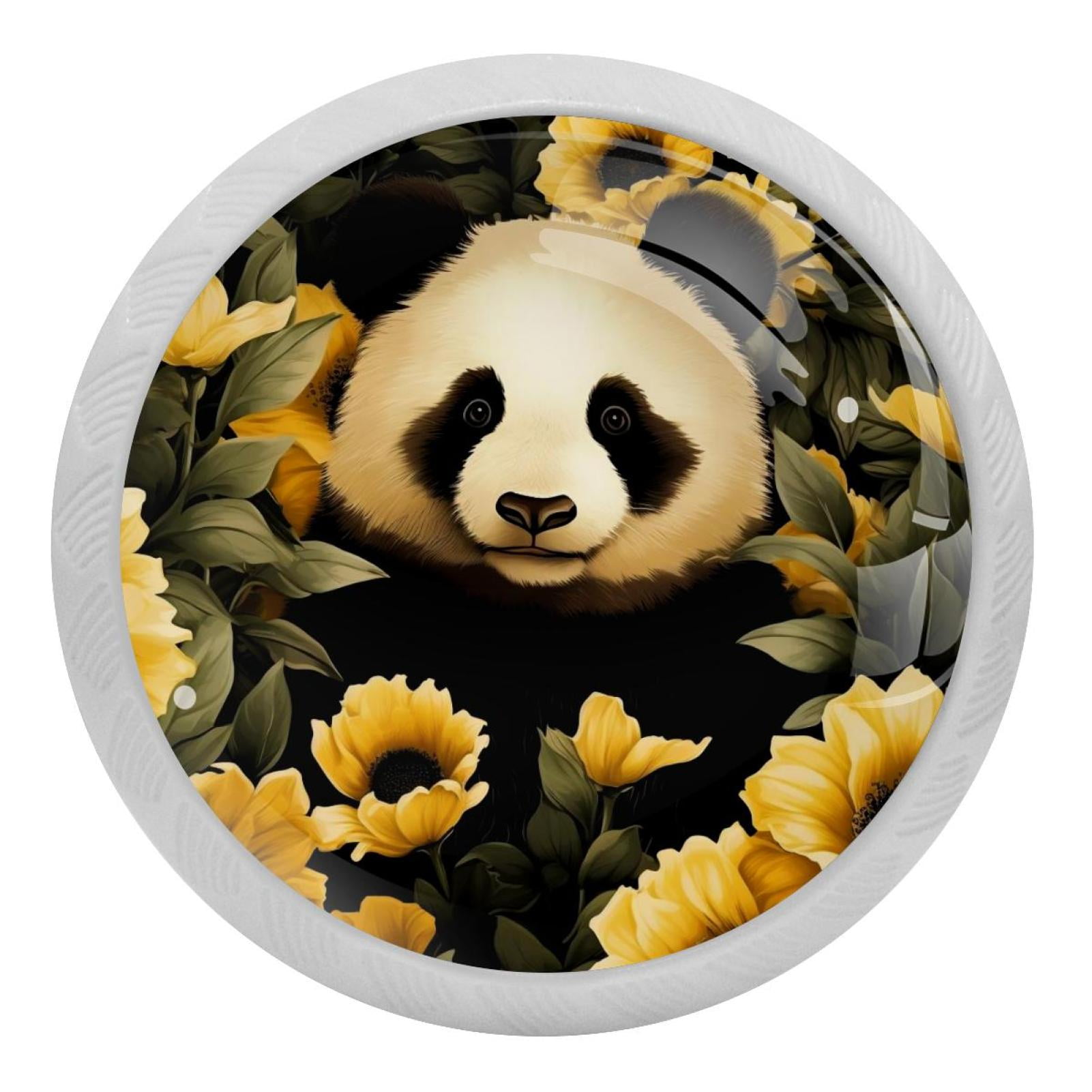 Panda Fluorescent Drawer Pulls with Screws, Round 4-Pack, Glow-in-the ...