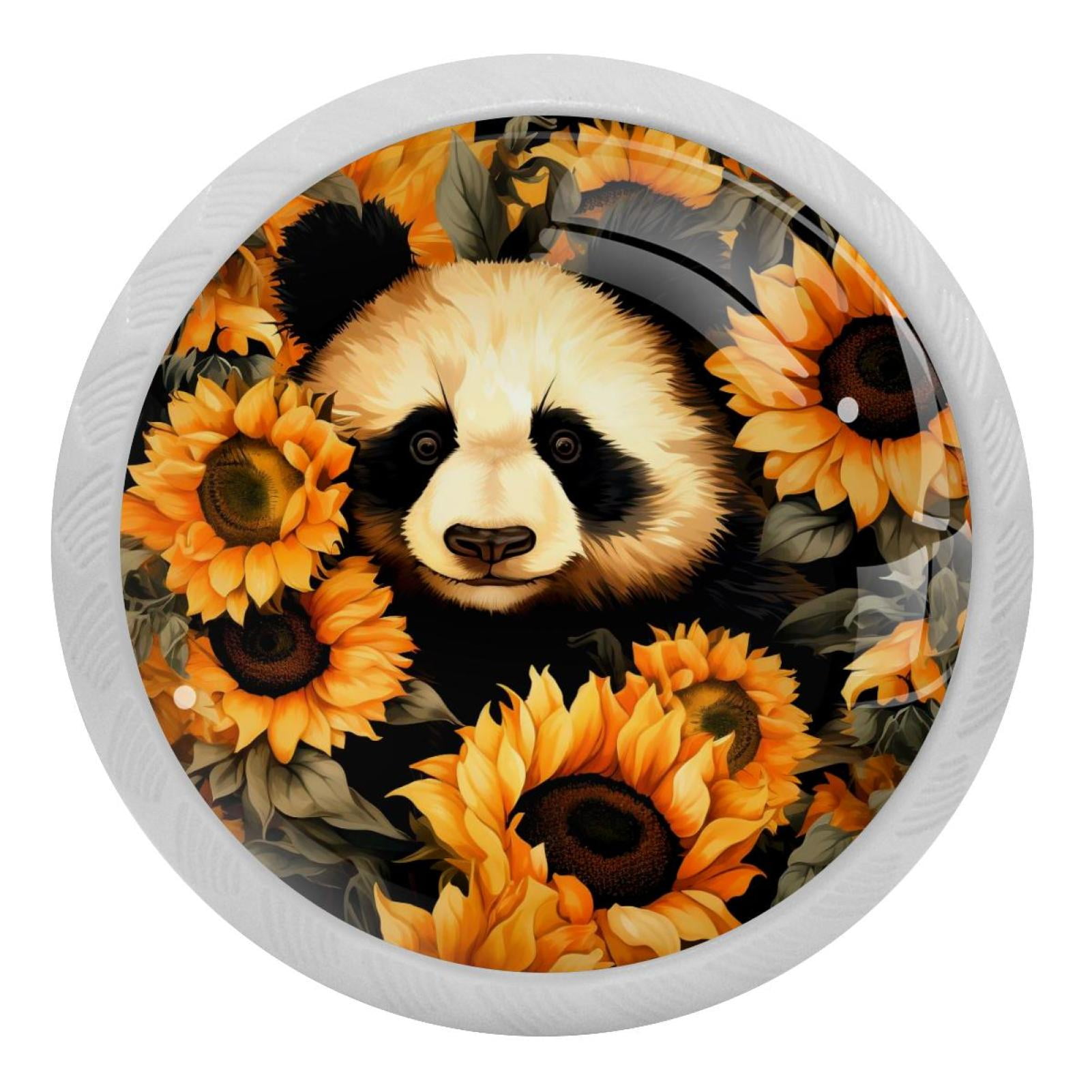 Panda Fluorescent Drawer Pulls with Screws, Round 4-Pack, Glow-in-the ...