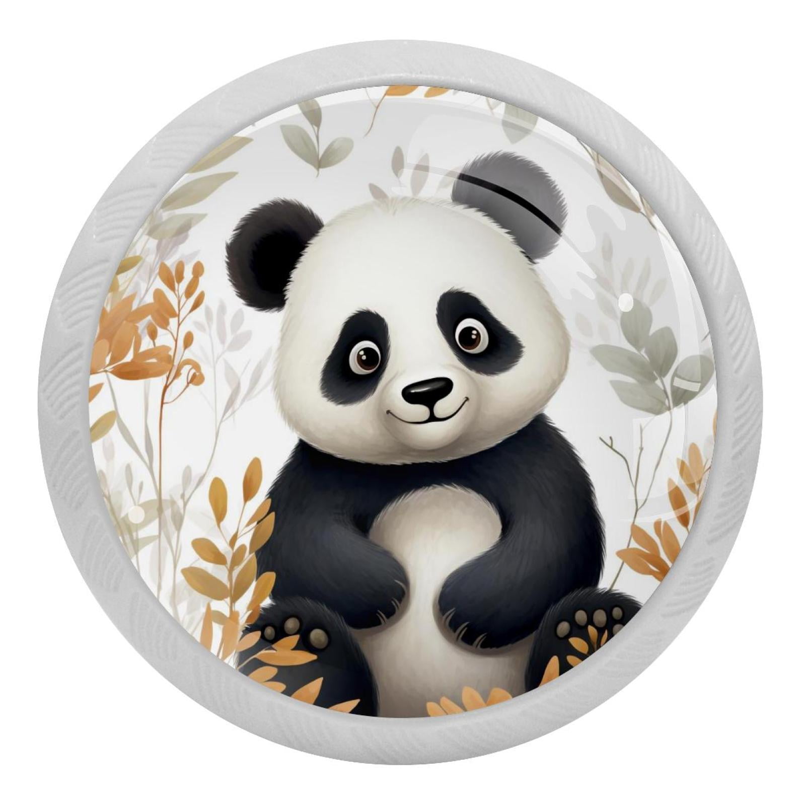 Panda Fluorescent Drawer Pulls with Screws: Round 4-Pack, Glow-in-the ...