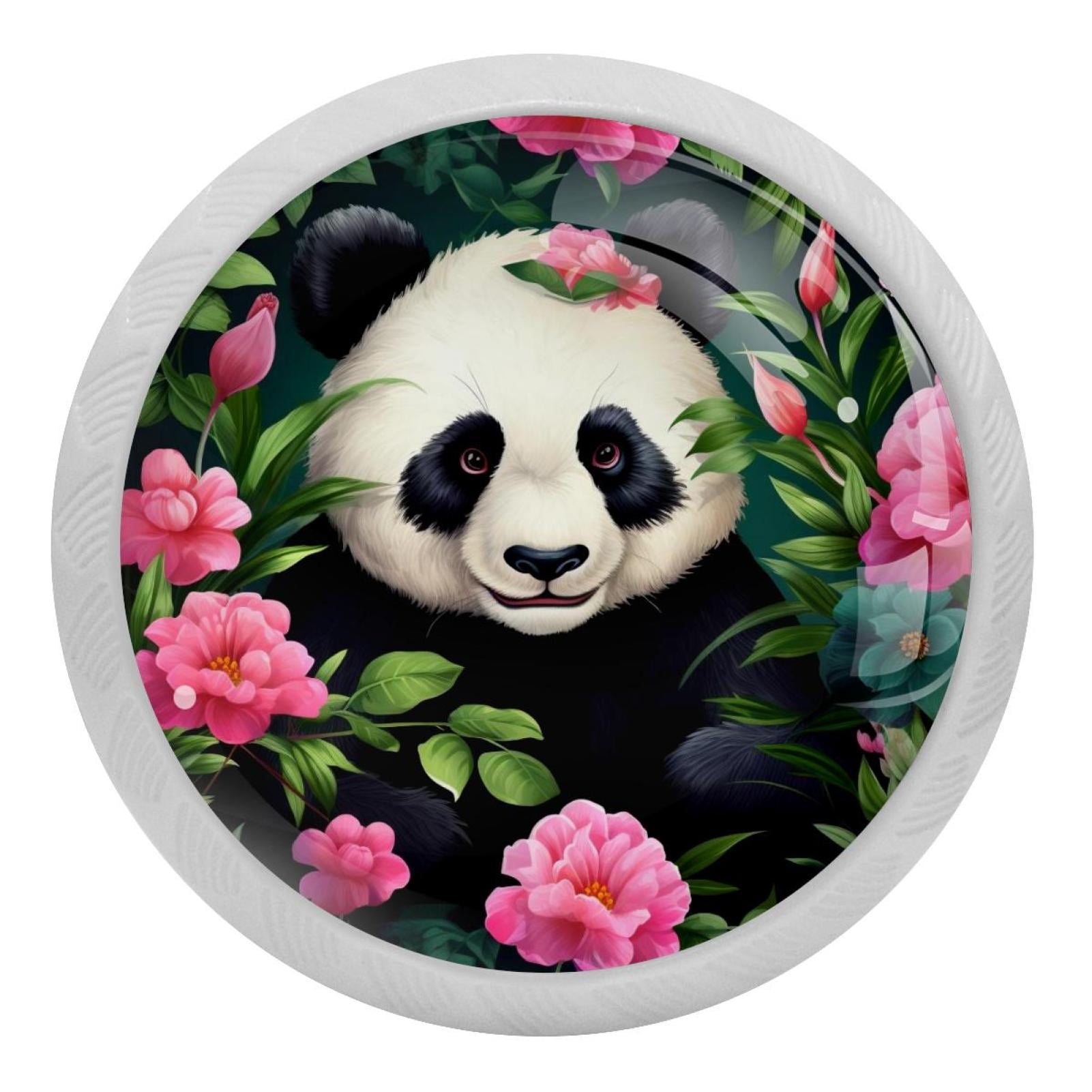 Panda Fluorescent Drawer Pulls with Screws - Round 4-Pack, Glow-in-the ...