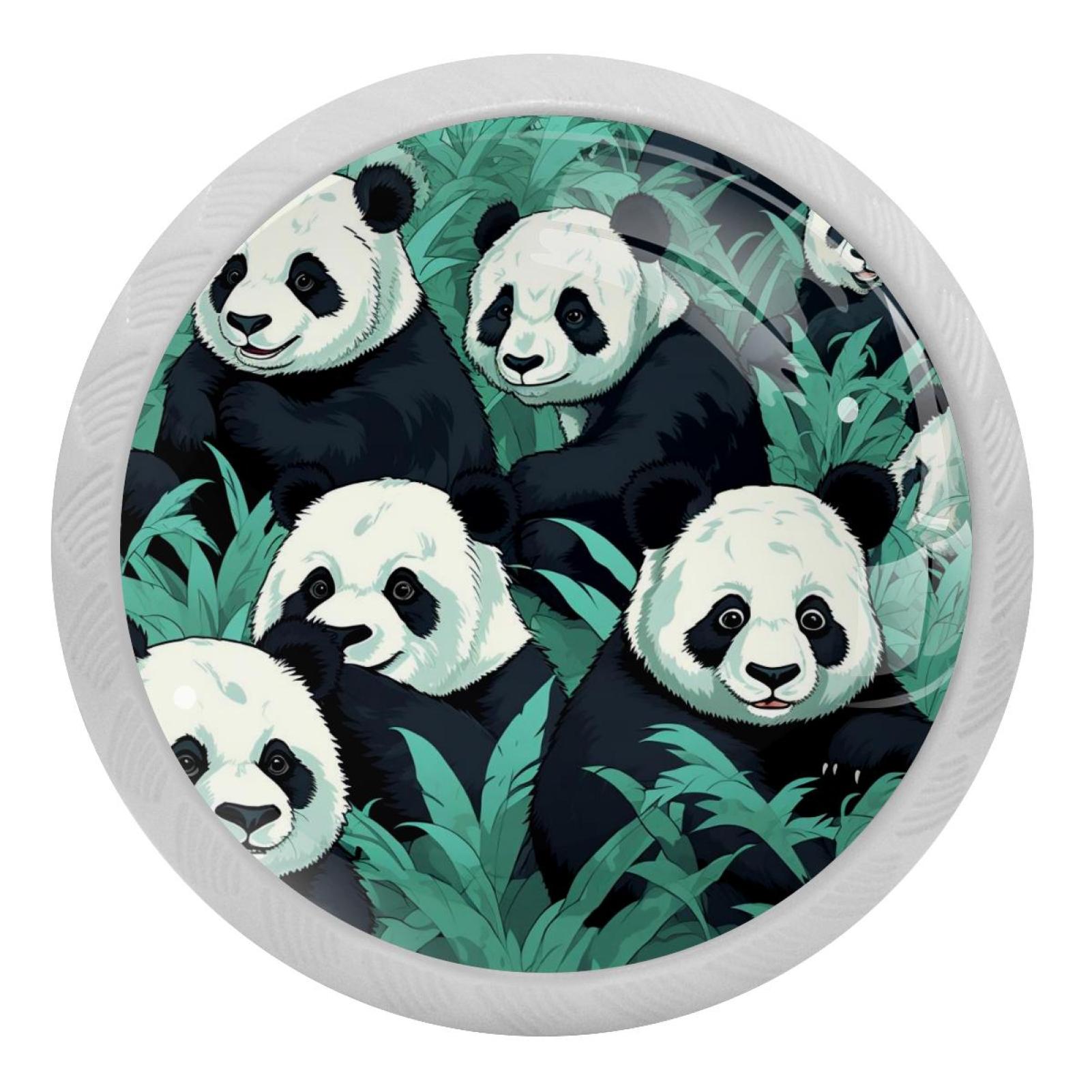 Panda Fluorescent Glow-in-the-Dark Cabinet Door Knobs - Round 4-Pack ...