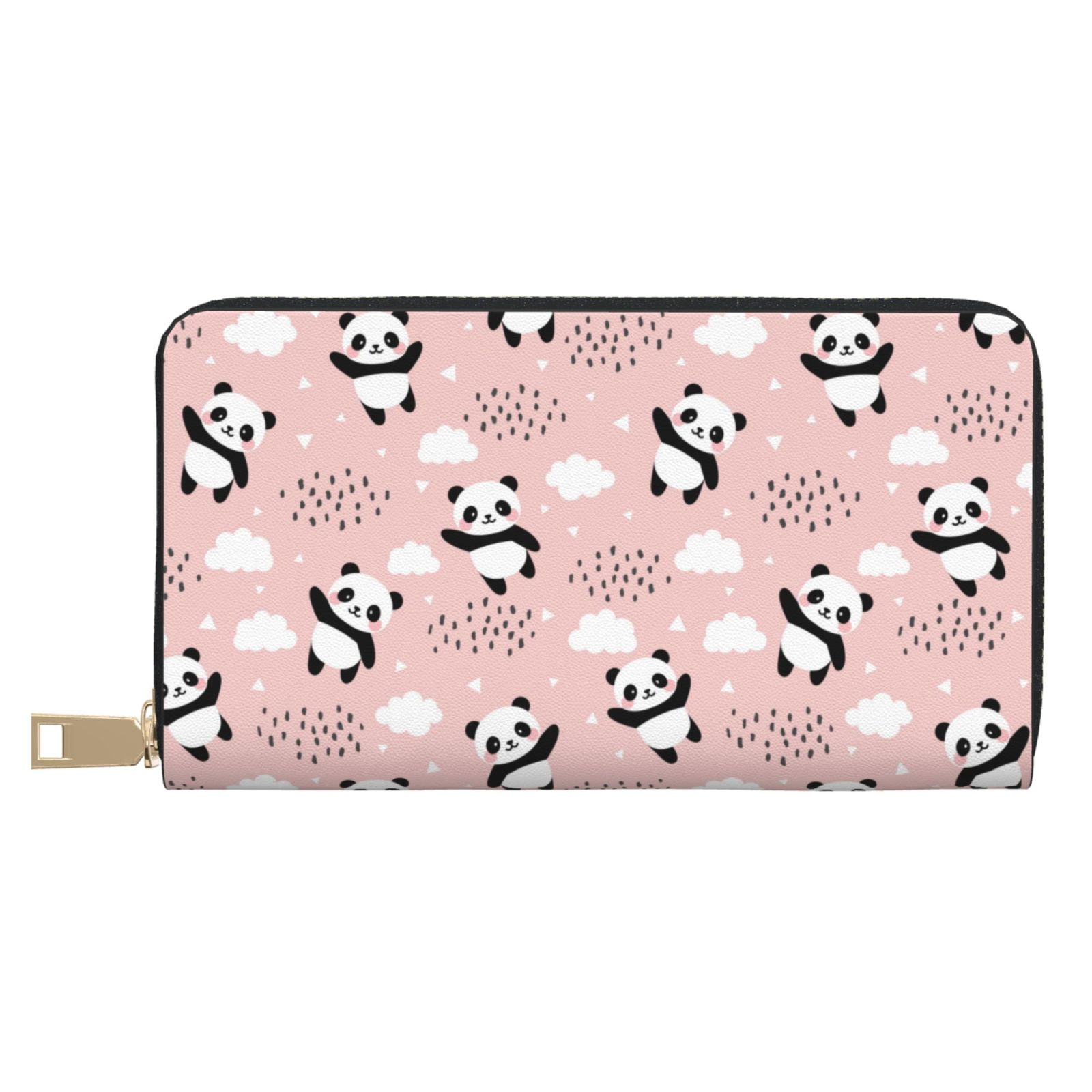 Panda Flying in the Sky (2) Wallet Women, Leather Bifold Multi Card ...