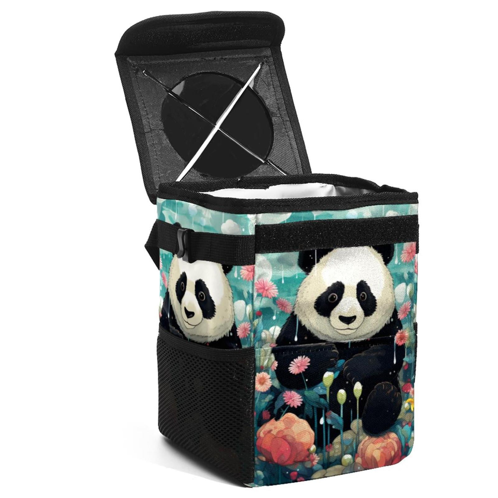 Panda Foldable Car Garbage Can with Lid, Leak-Proof, and Hanging ...
