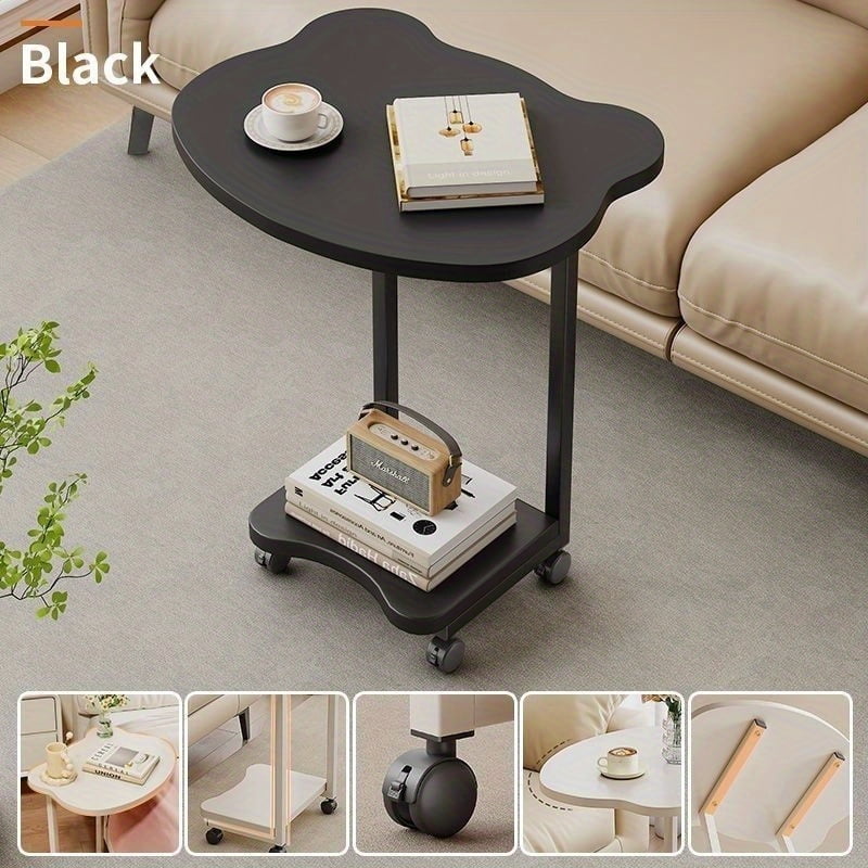 Panda Foldable Round Coffee Table with Wheels - Cute Cartoon Design ...