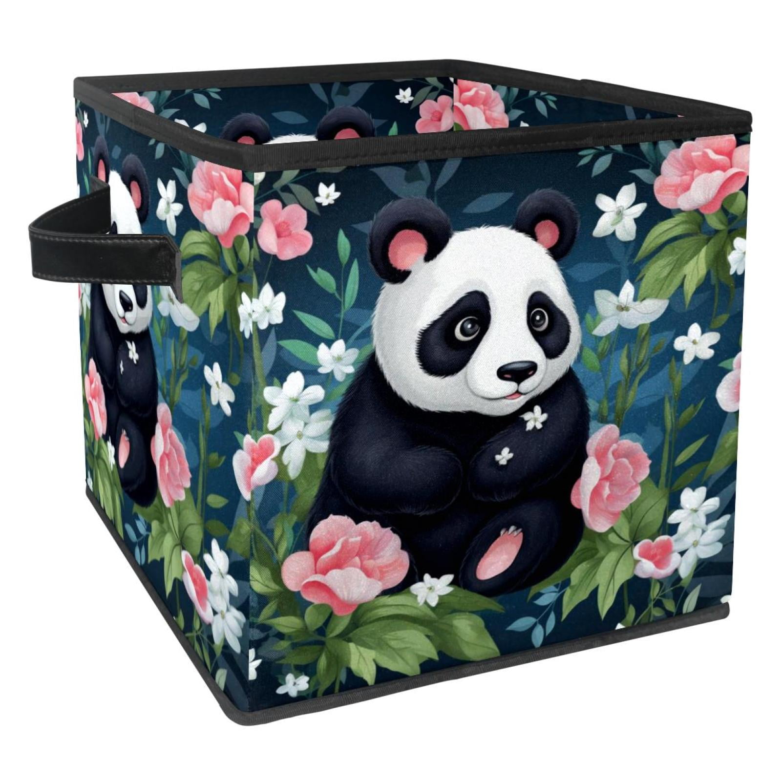 Panda Foldable Storage Cubes with Handle, 10.8"x10.5"x10.6", Large ...