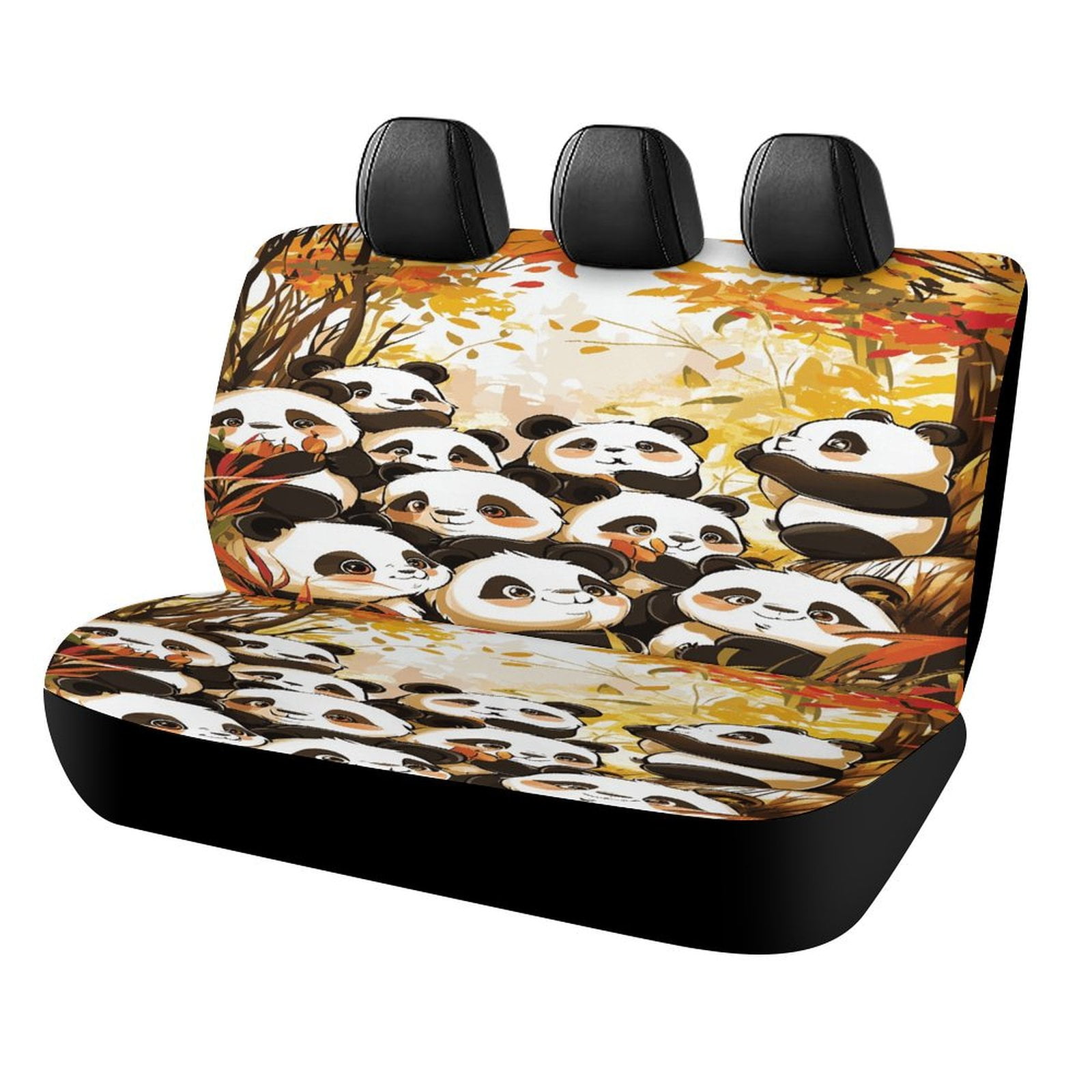 Panda Forest Gathering-1 Rear Seat Covers, Car Backseat Protector ...