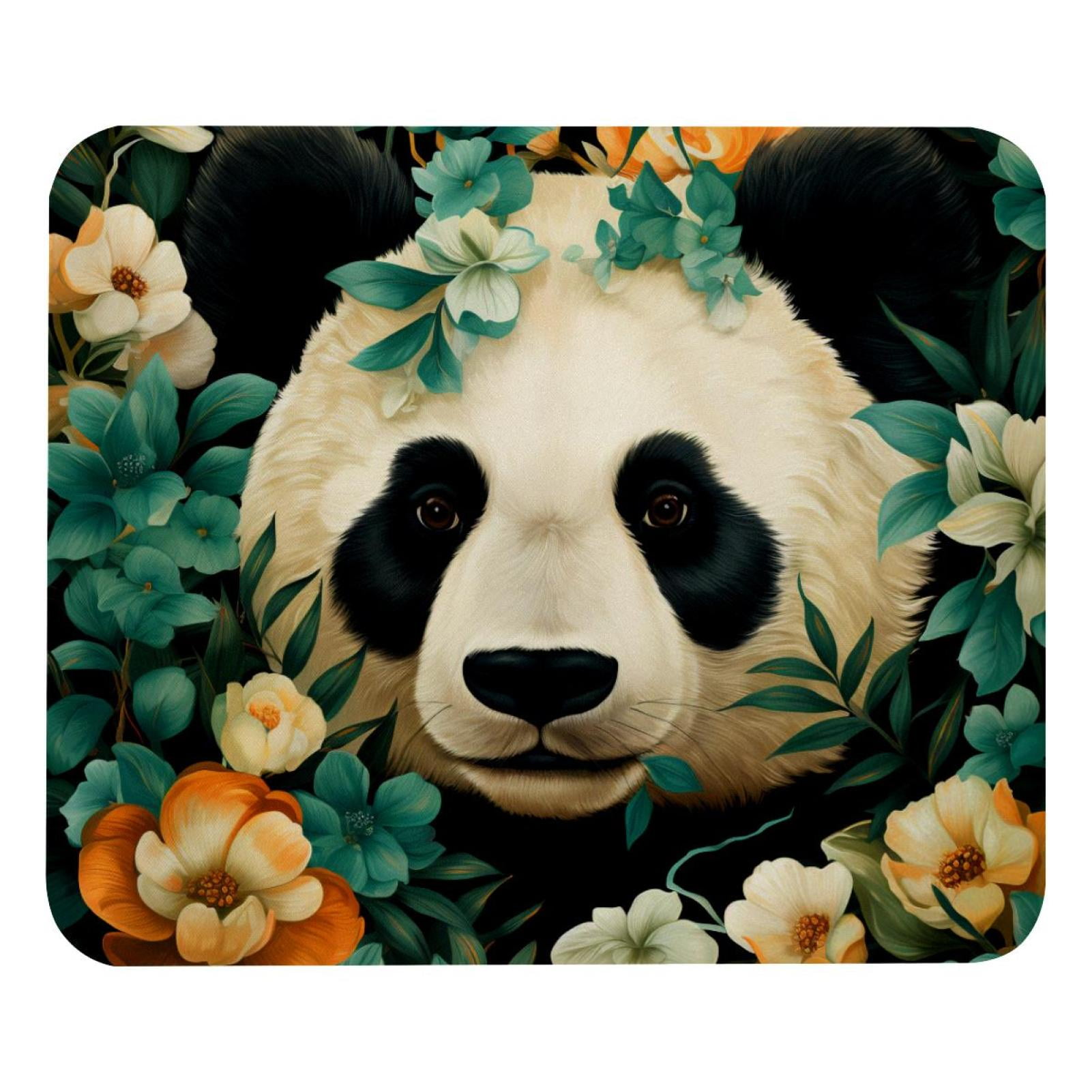 Panda Gaming Mouse Pad Desk Mat, Square 8.3x9.8 Inch Non-Slip Rubber ...