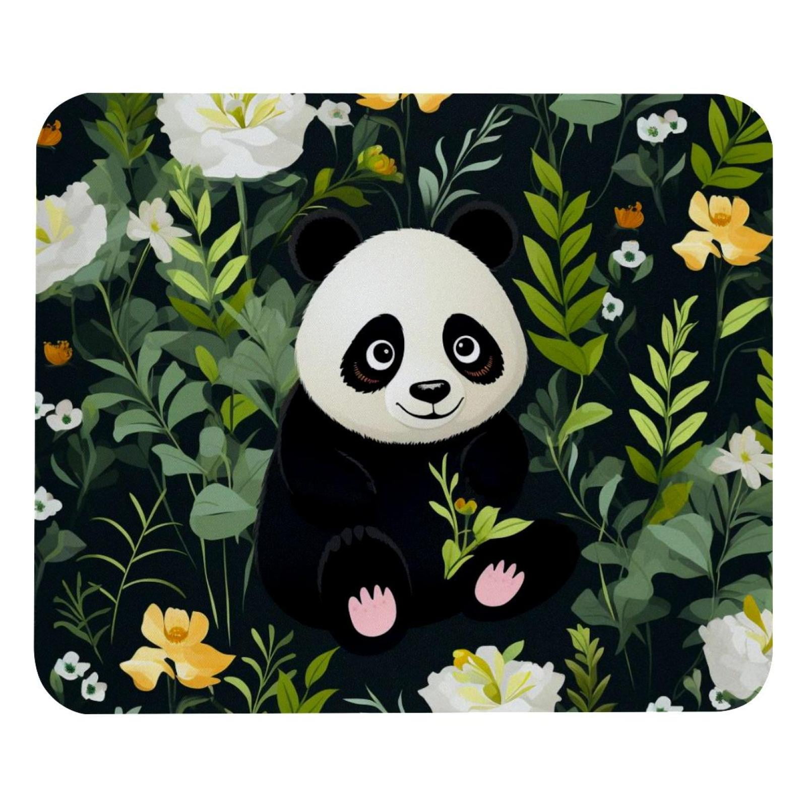 Panda Gaming Mouse Pad Desk Mat, Square 8.3x9.8 Inch Non-Slip Rubber ...