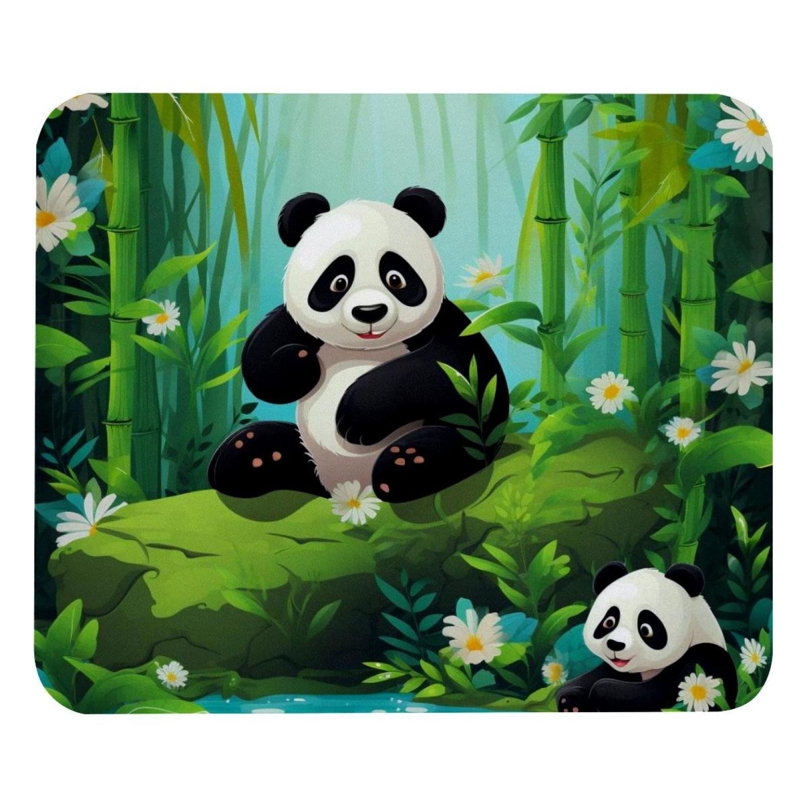 Panda Gaming Mouse Pad Desk Mat, Square 8.3x9.8 Inch Non-Slip Rubber ...