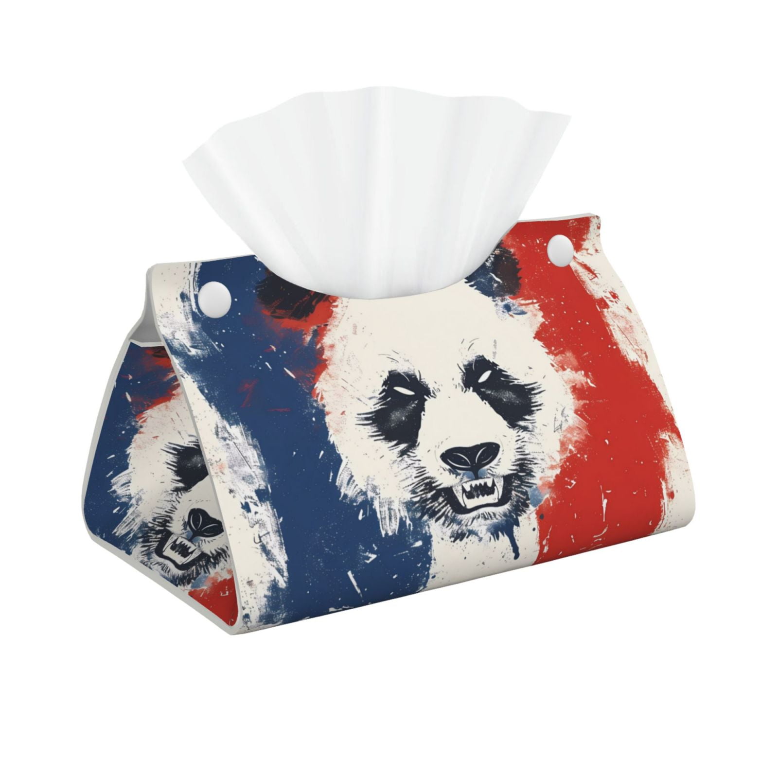 Panda Graffiti Art Leather Tissue Box Cover - Long PVC Tissue Box ...