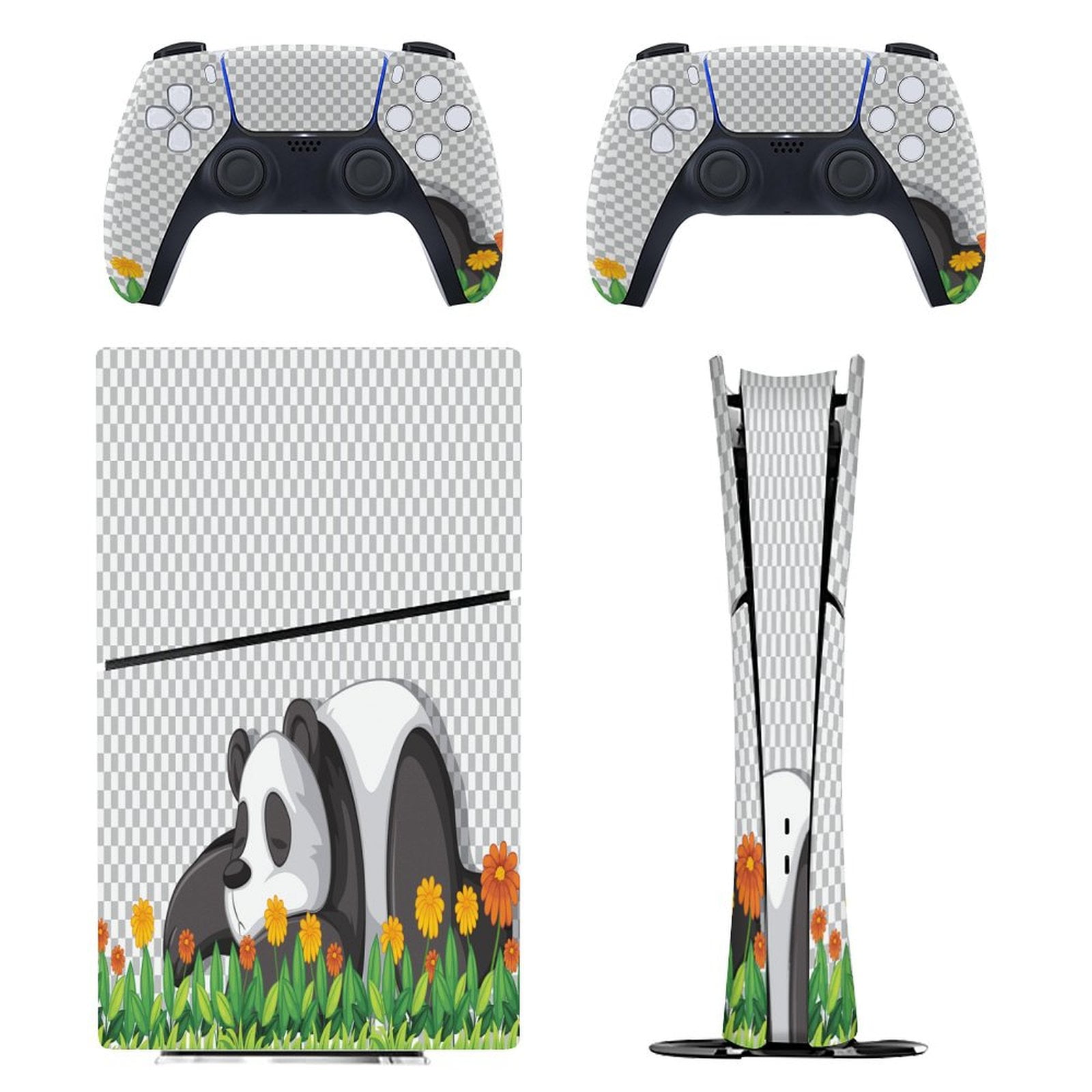 Panda, Grass, Cute PS5/PS5 Slim Digital Disc Skin Sticker For Console ...