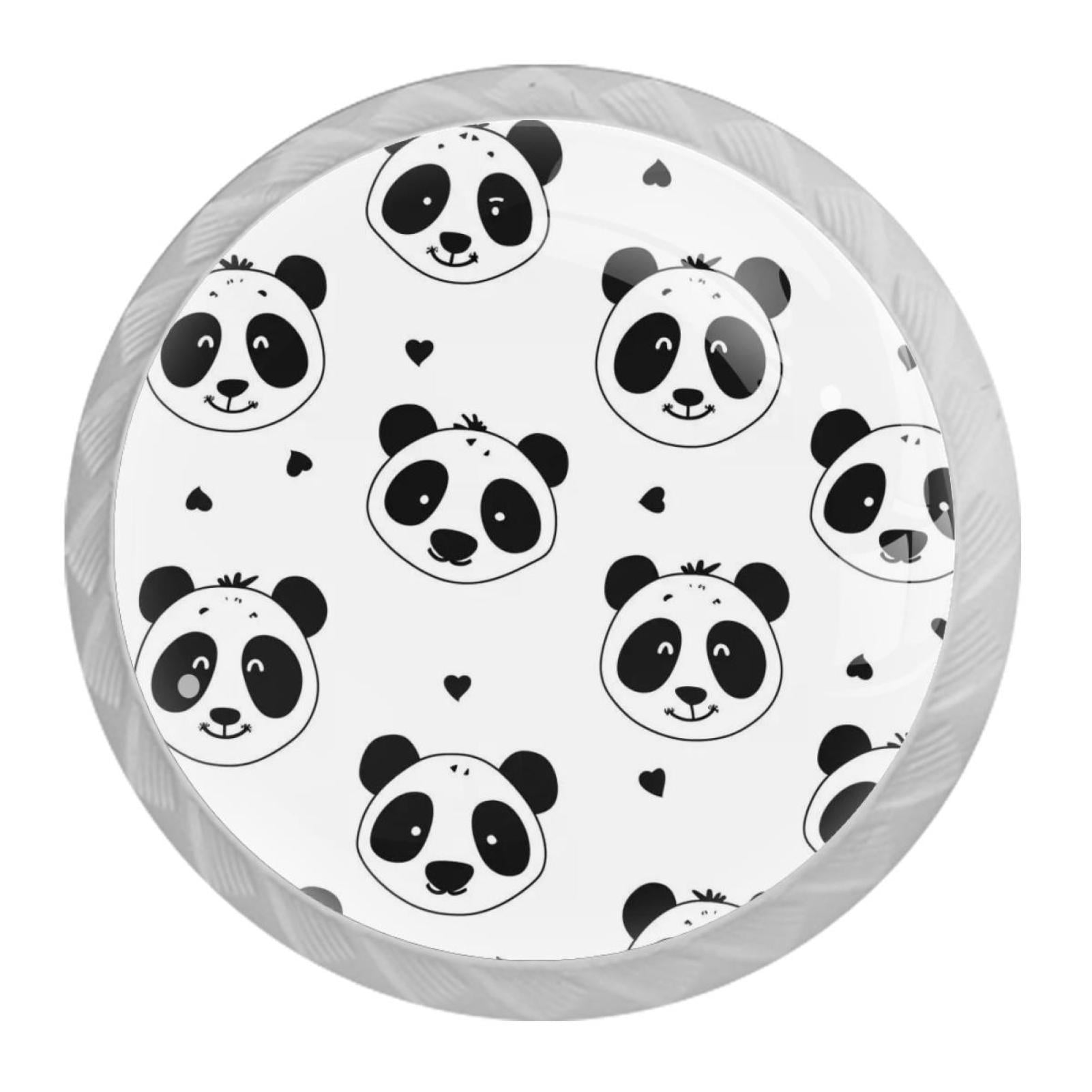 Panda Heads Pattern Custom Drawer Knobs - Transparent Cabinet Knobs ABS ...