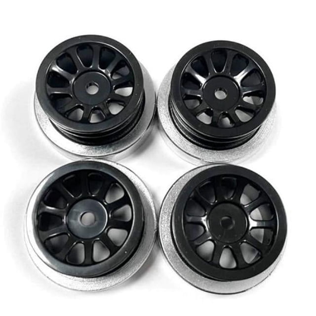 Panda Hobby 1 in. Tetra 1-18 Scale 4x4 Wagon Wheels, Black - 4 Piece ...