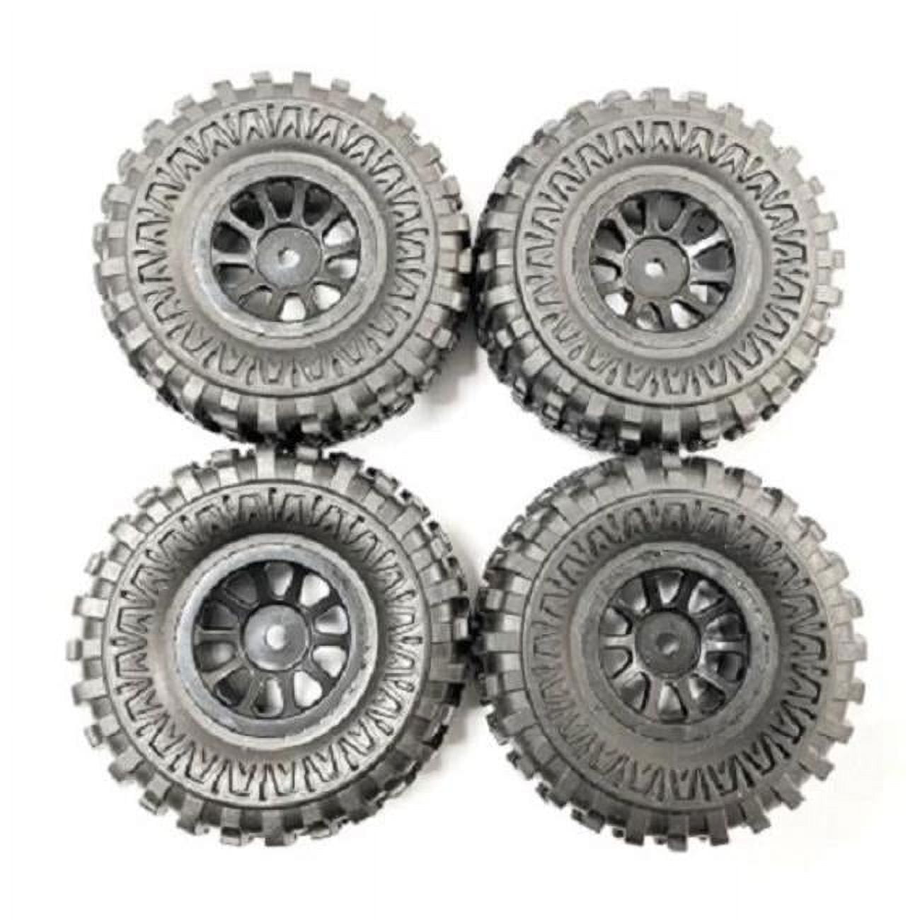 Panda Hobby PHT184027 53 mm Muddin Tires Mounted on 1 in. Wagon Wheels ...