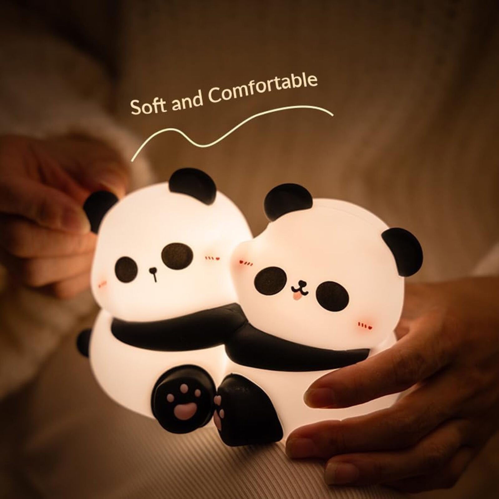 Panda Hug Night Light LED Desktop Ornaments Pat Light Pinch Stress Cute ...
