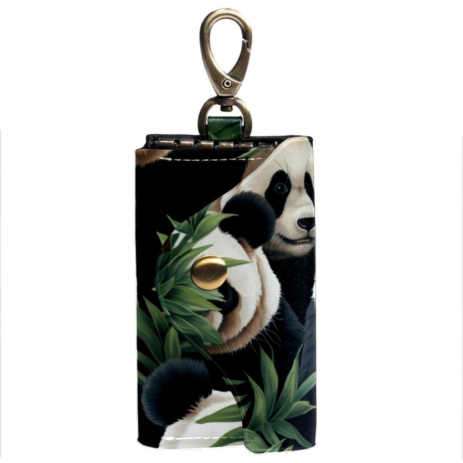 Panda Key Wallet Holder Bag Case ID Card with 6 Hooks and Side Pockets ...