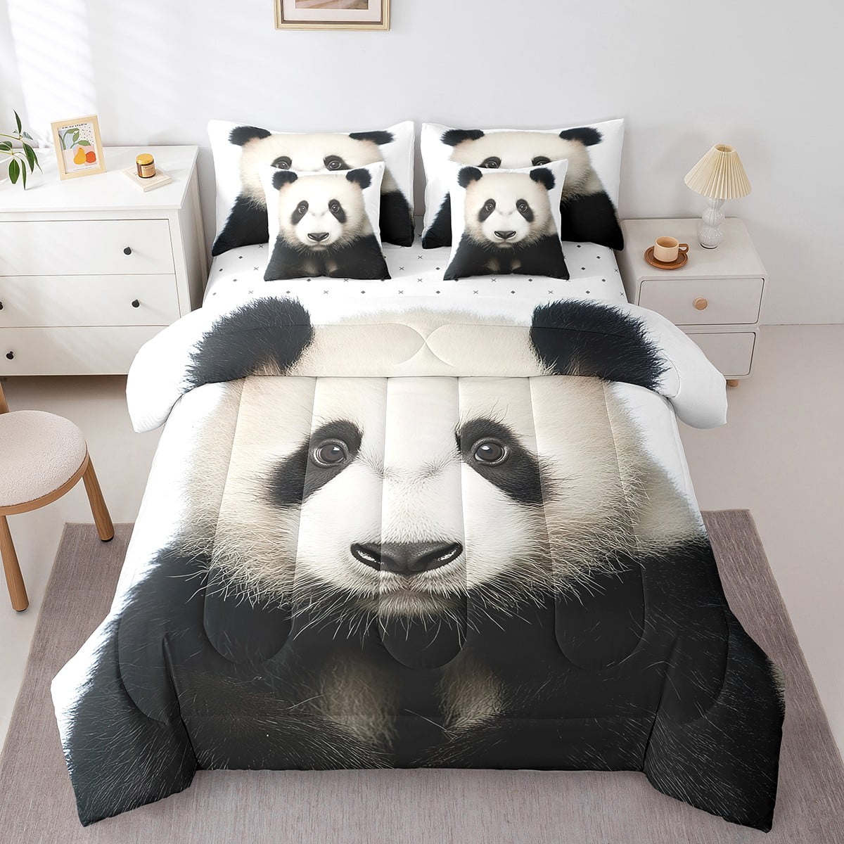 Panda King Bed in a Bag 7 Piece Cute Animal Panda Bedding Sets,Lovely ...