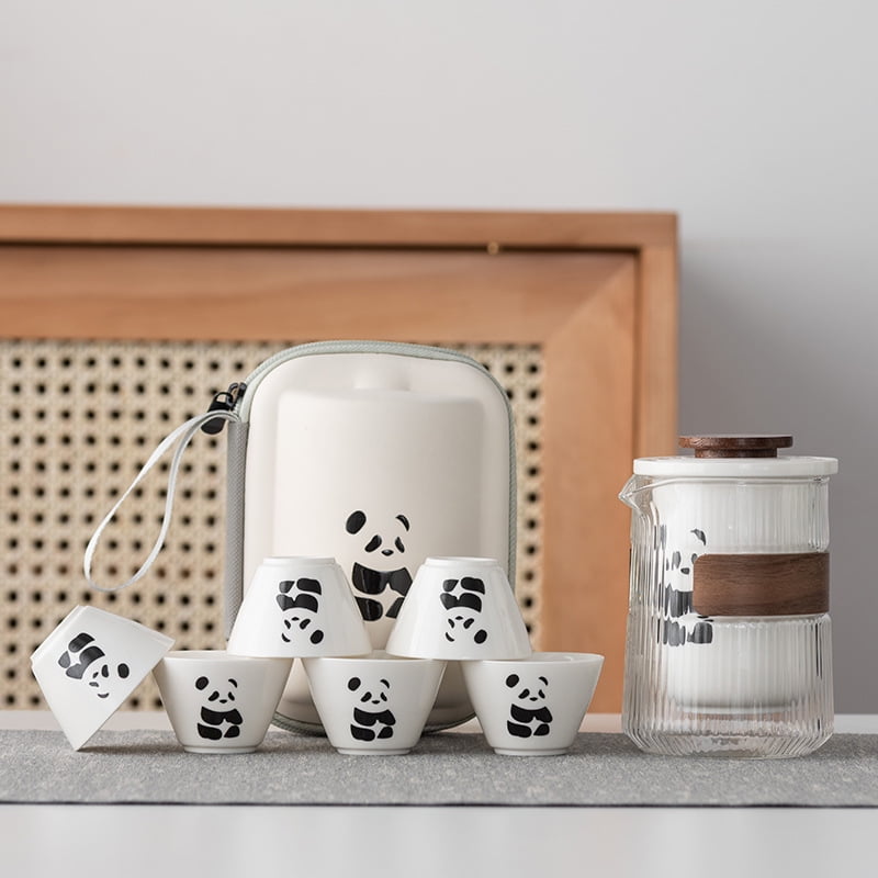 Panda Kung Fu Tea Set Teacup Suit Portable Travel Tea Set Teapot ...