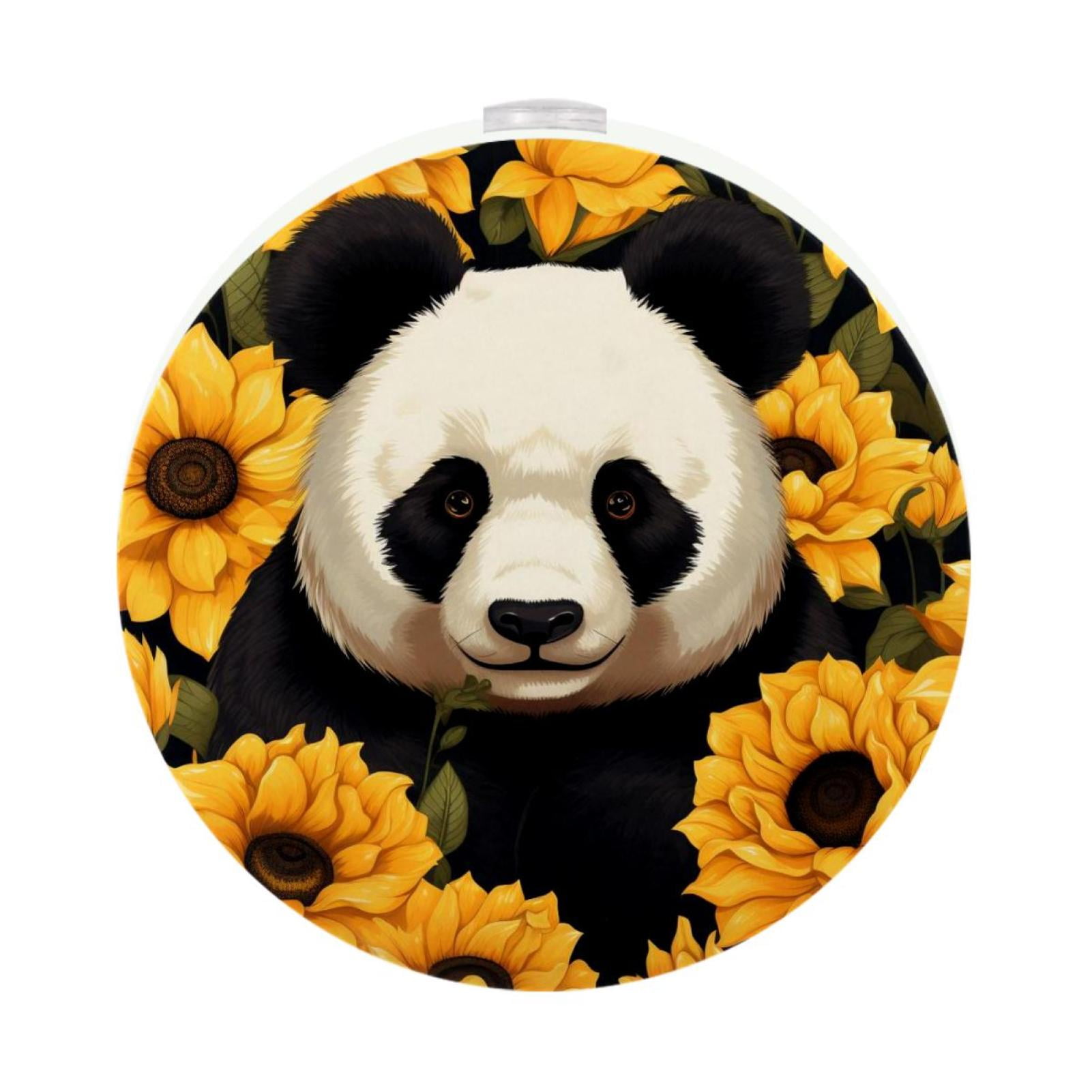 Panda LED Round Night Light-2PCS, Energy Efficient Plug-in Wall Lamp ...