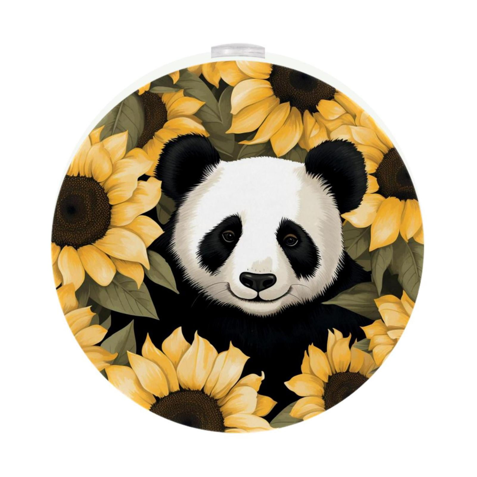 Panda LED Round Night Light - 2PCS, Plug-in Dusk-to-Dawn Sensor, Energy ...