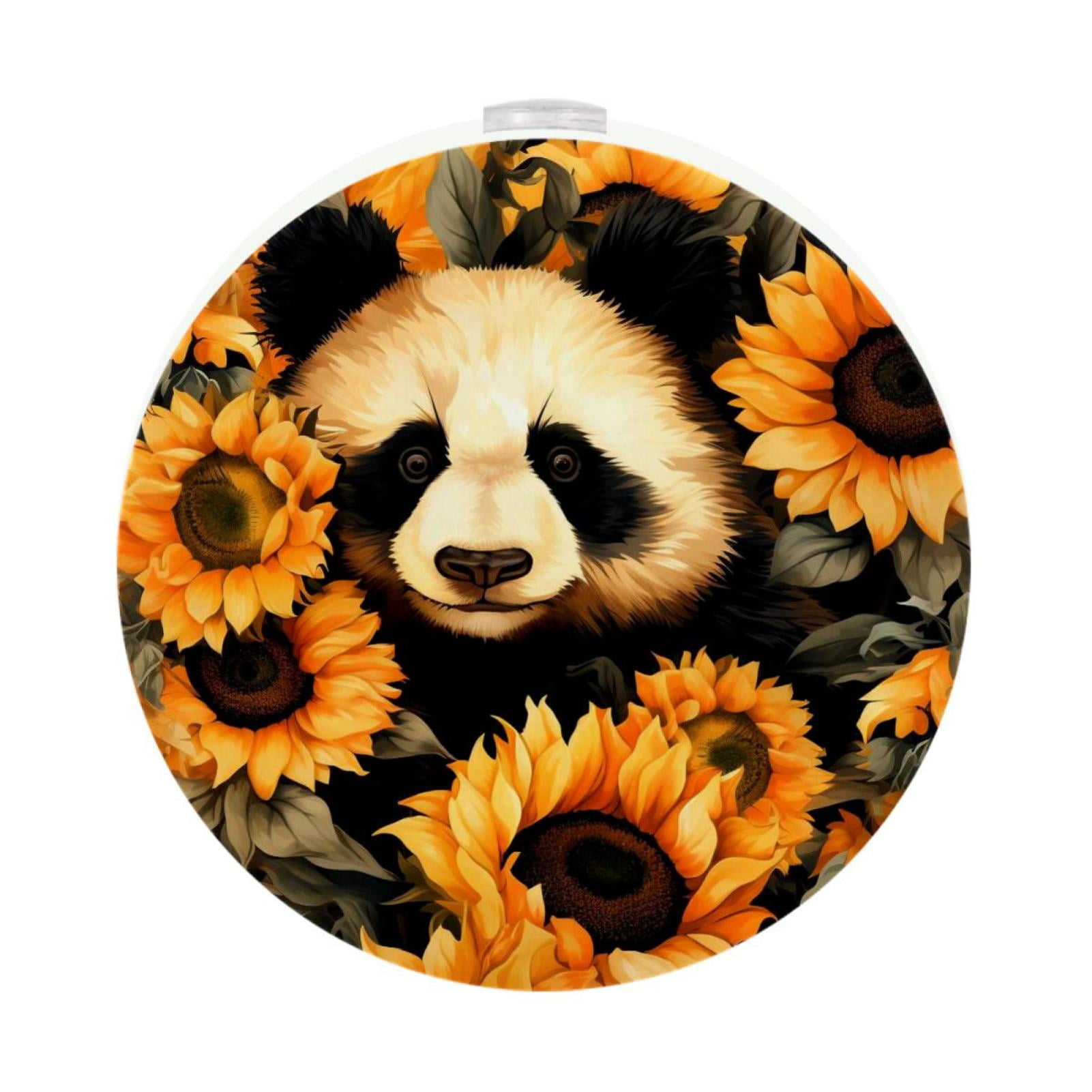 Panda LED Round Night Light - 2PCS, Plug-in Dusk-to-Dawn Sensor, Energy ...