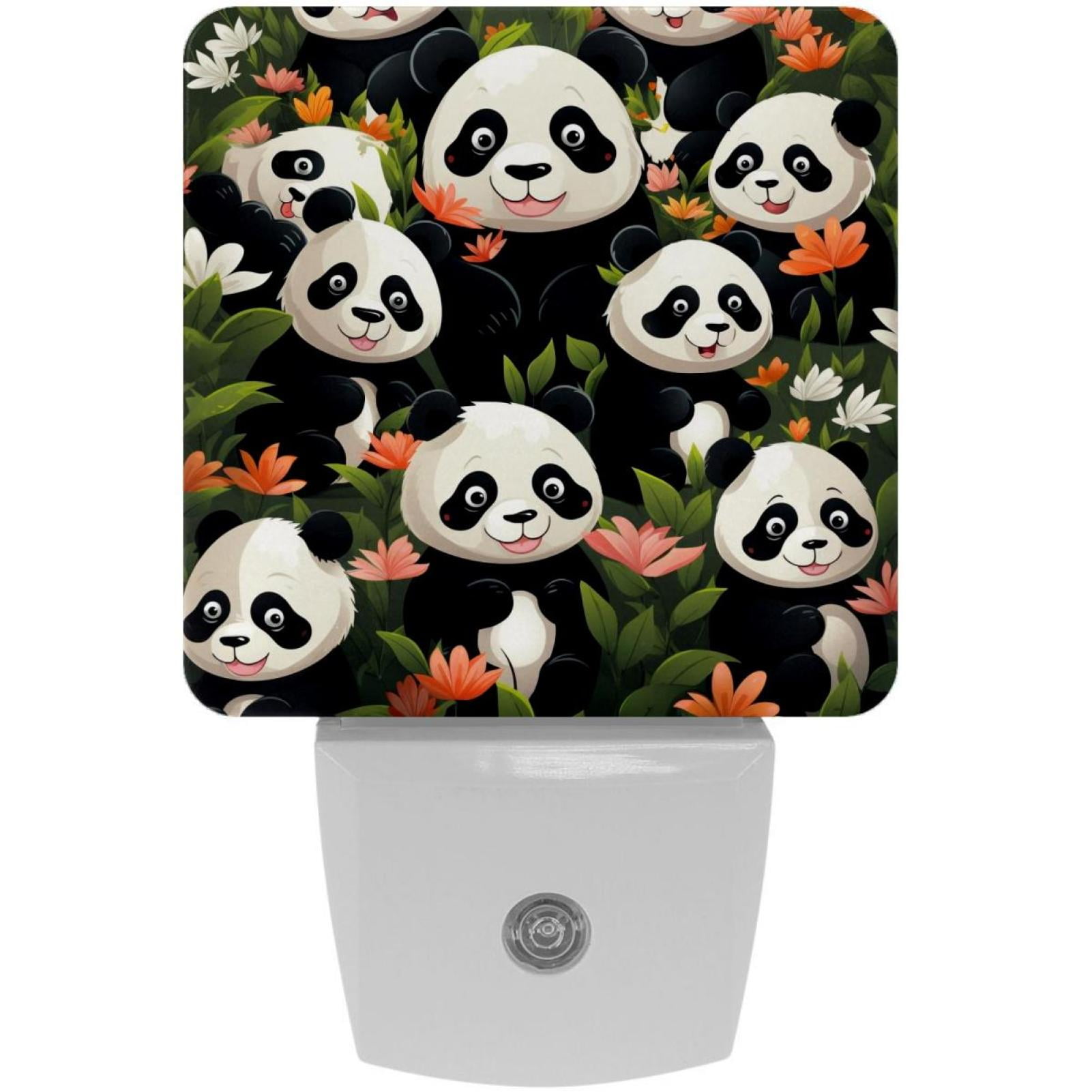 Panda LED Square Night Lights - Energy Efficient Bedside Lamp with Soft ...