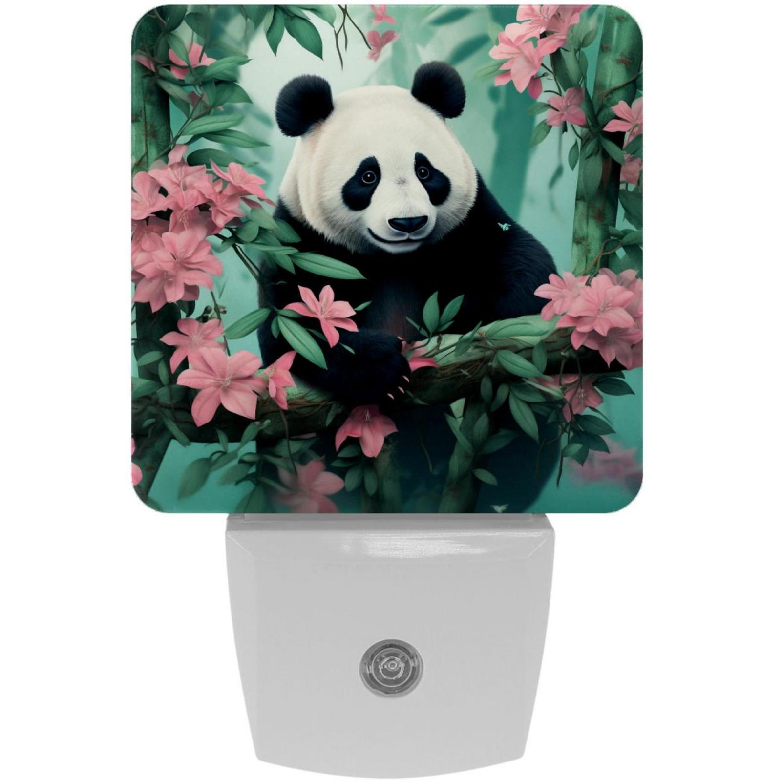 Panda LED Square Night Lights - Energy Efficient Bedside Lamp with Soft ...