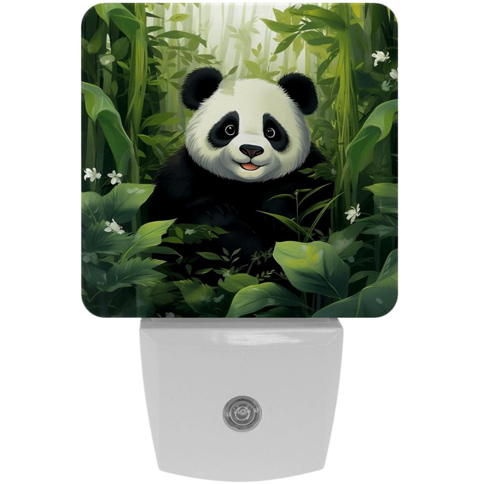 Panda LED Square Night Lights - Energy Efficient Bedside Lamp with Soft ...