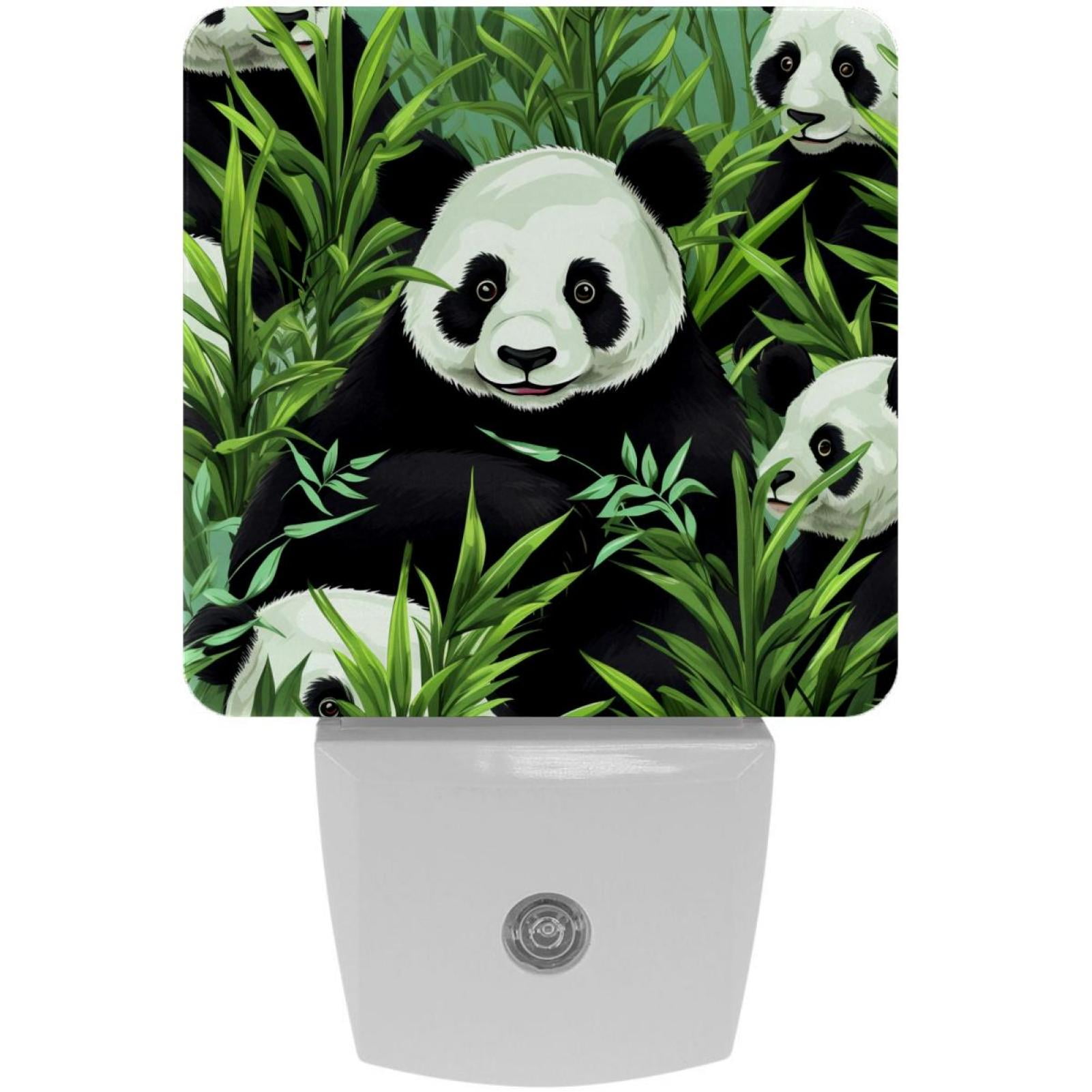 Panda LED Square Night Lights - Energy Efficient Bedside Lamp with Soft ...