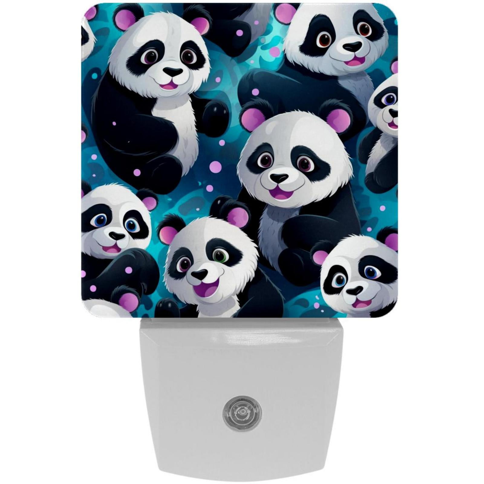 Panda LED Square Night Lights - Energy Efficient Bedside Lamp with Soft ...