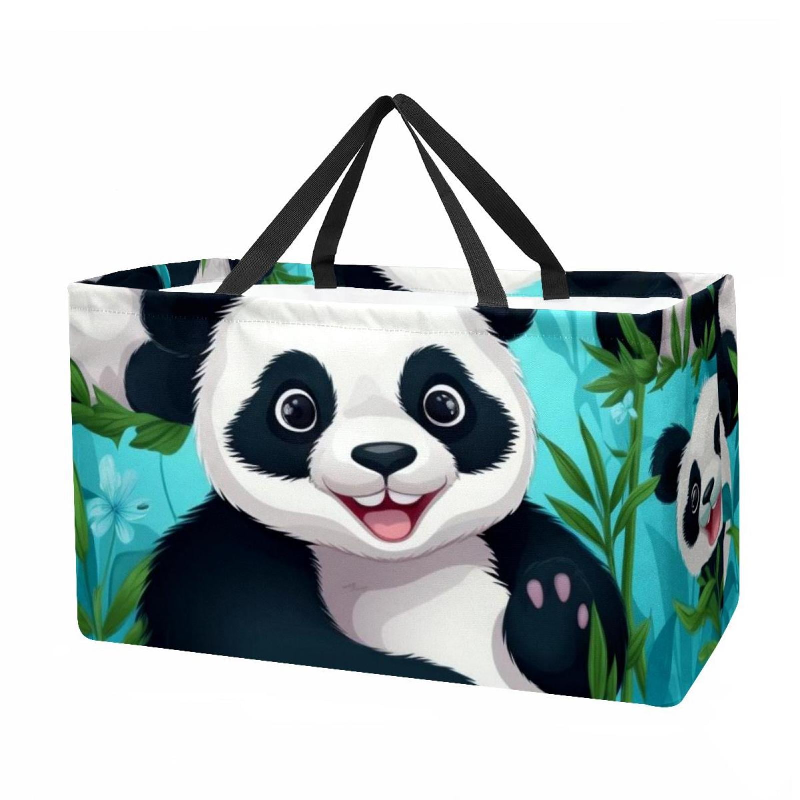 Panda Large Foldable Oxford Cloth Shopping Bag Laundry Basket Grocery ...