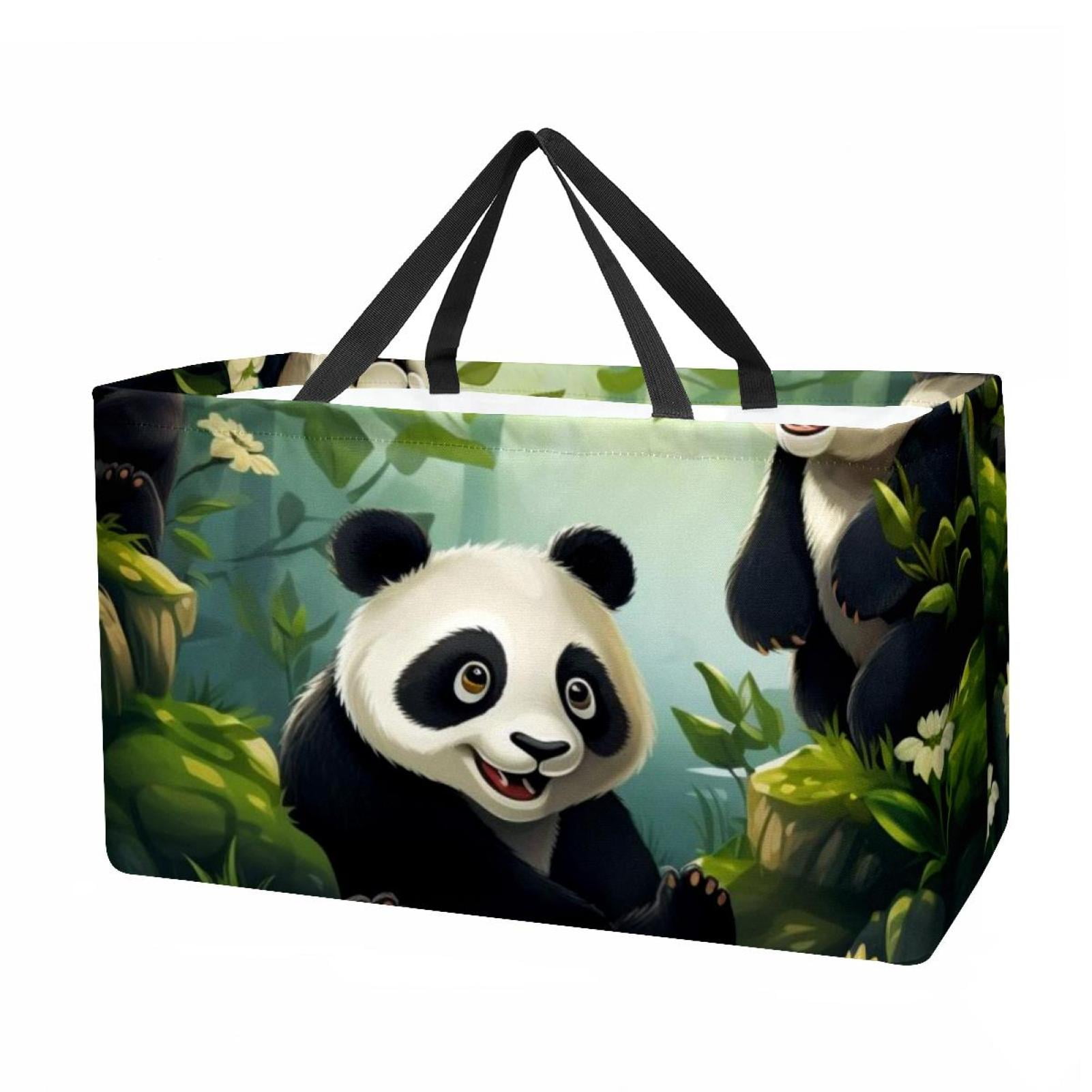 Panda Large Foldable Oxford Cloth Storage Bins: Shopping Basket and Toy ...