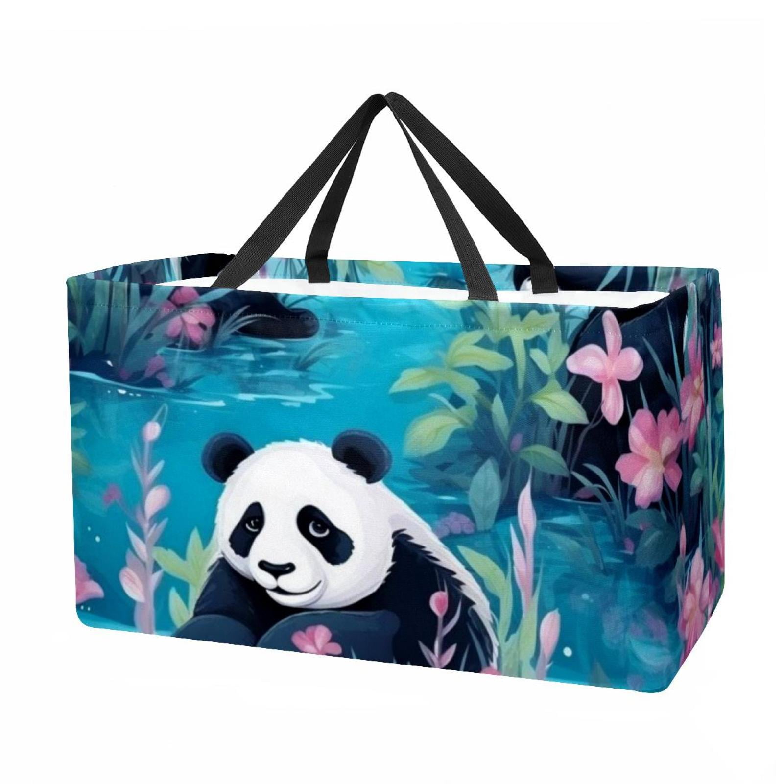 Panda Large Foldable Storage Basket and Grocery Bags Collapsible Bucket ...