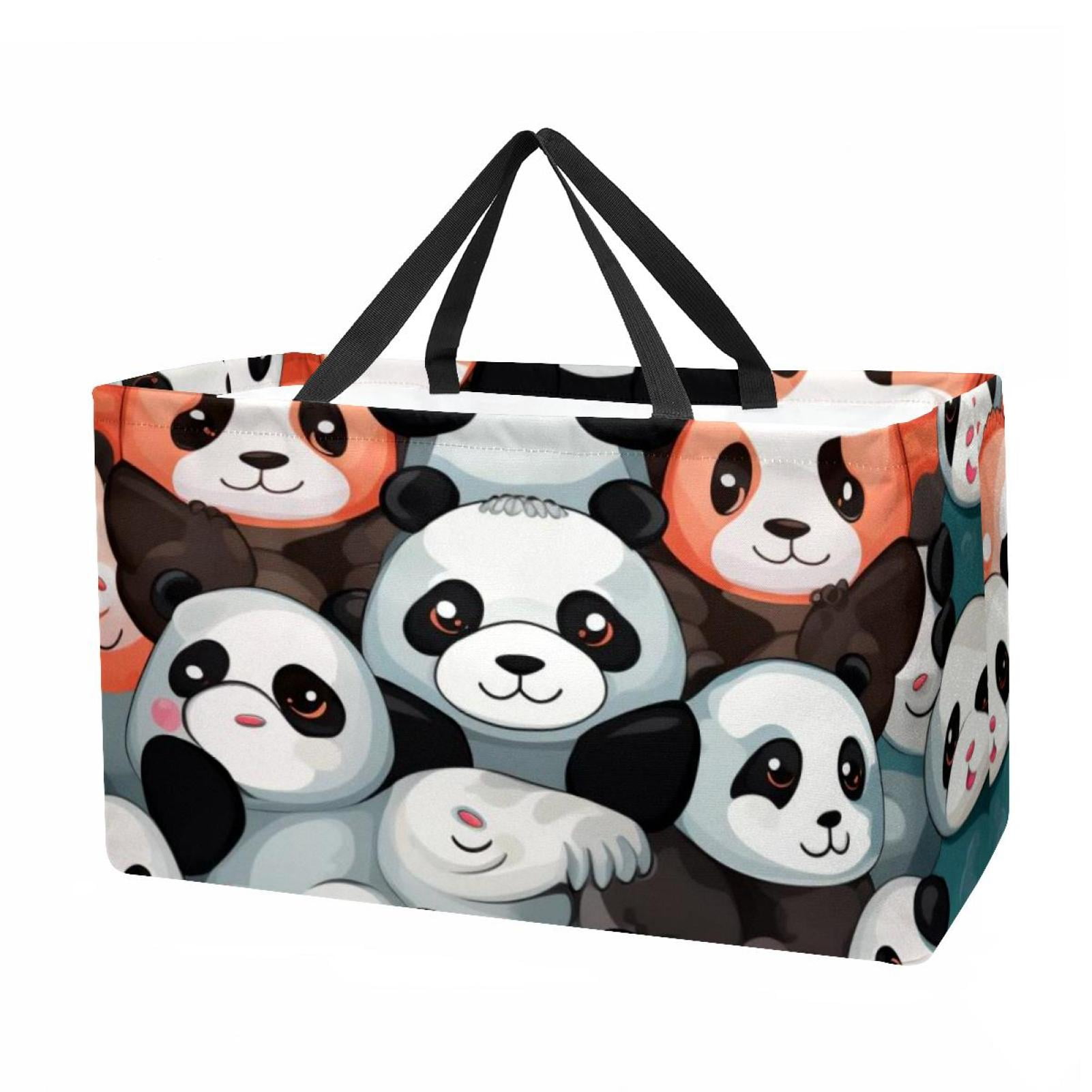 Panda Large Foldable Storage Basket and Grocery Bags Collapsible Bucket ...