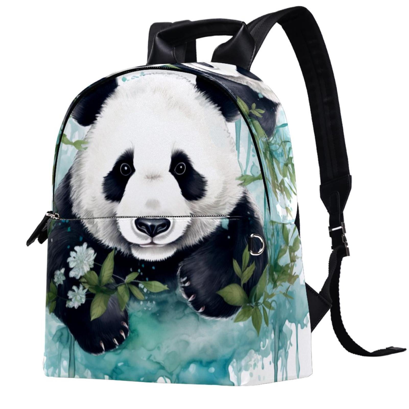 Panda Leather School Bags: Smart Backpack for Men Women Teens ...