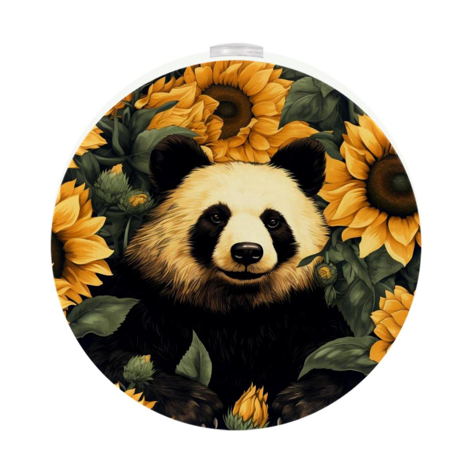 Panda Led Round Night Light-2pcs, Gentle Glow Plug in Wall Lamp for ...