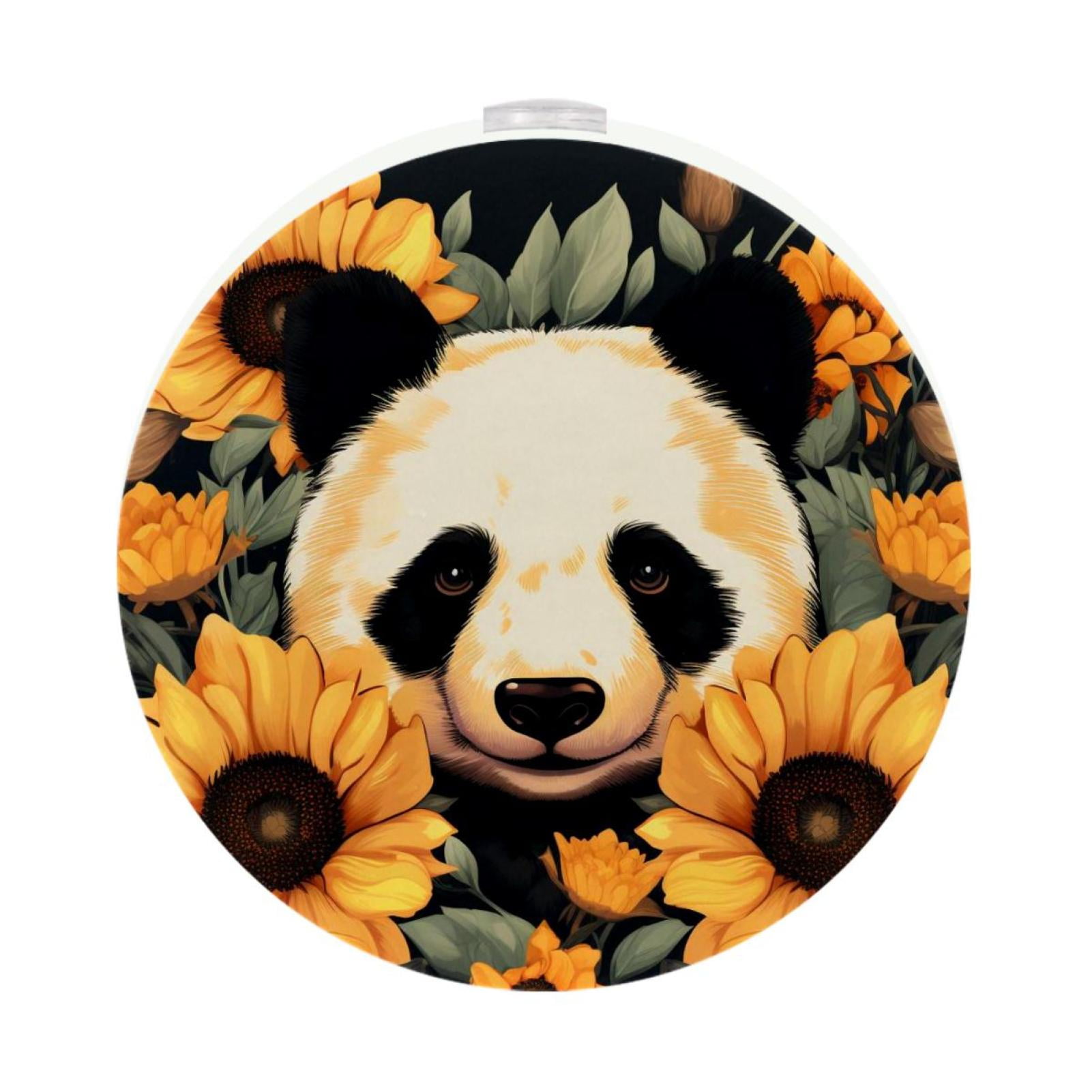 Panda Led Round Night Light-2pcs, Gentle Glow Plug in Wall Lamp for ...