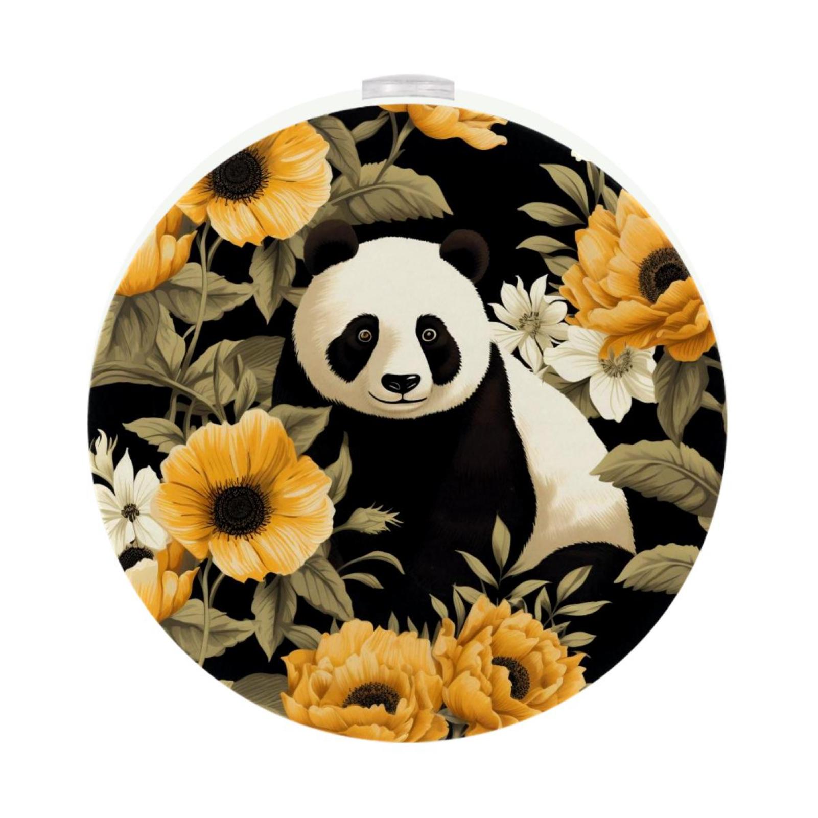 Panda Led Round Night Light-2pcs, Gentle Glow Plug in Wall Lamp for ...