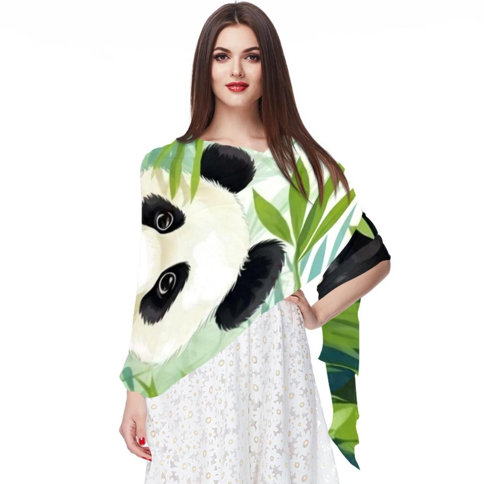 Panda Light and Breathable Chiffon Yarn Silk Scarf - Translucent 180*73 ...