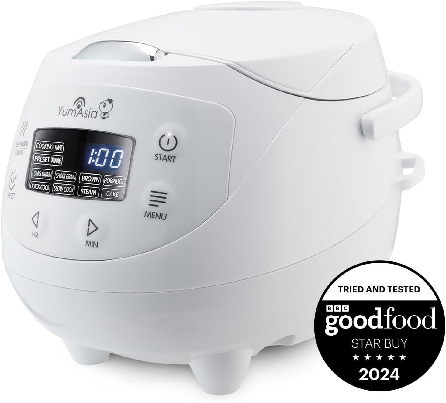 Panda Mini Rice Cooker With Ninja Ceramic Bowl and Advanced Fuzzy Logic ...