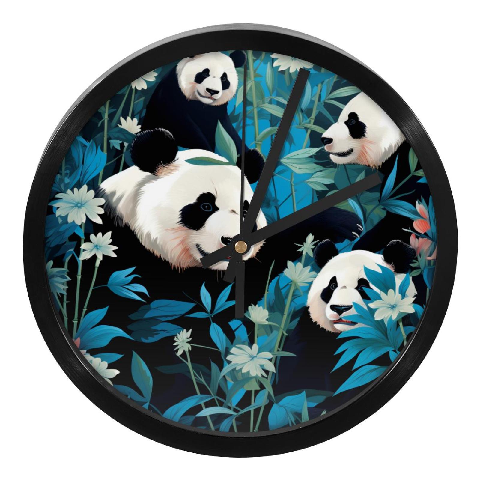 Panda Modern 9.8 Inch Wall Clock, Silent Non-Ticking Round Digital ...