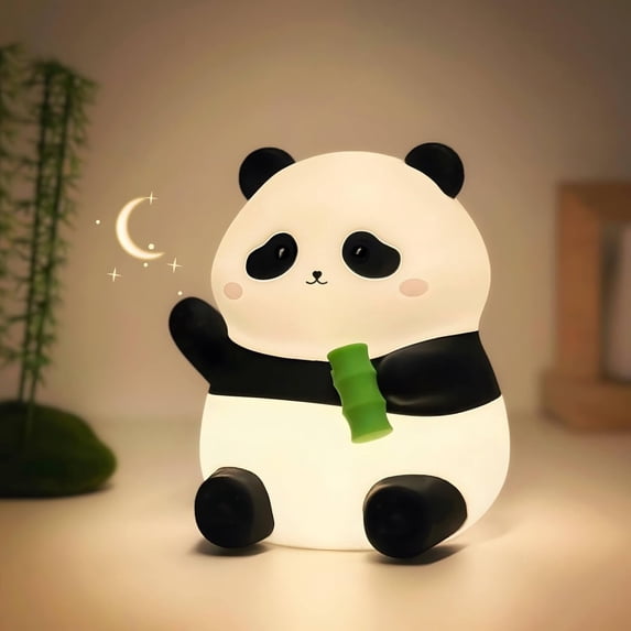 Panda Night Light Squishy, 50Hrs Battery Kids Nightlight, Tap Control 2 ...