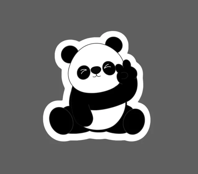 Panda Peace Sign Sticker Waterproof Sticker Phone Decal Water Bottle ...