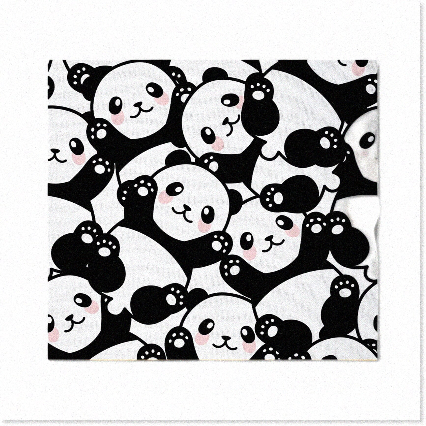 Panda Pizzazz: Kawaii Panda Fabric for Quilting & Sewing - Black ...