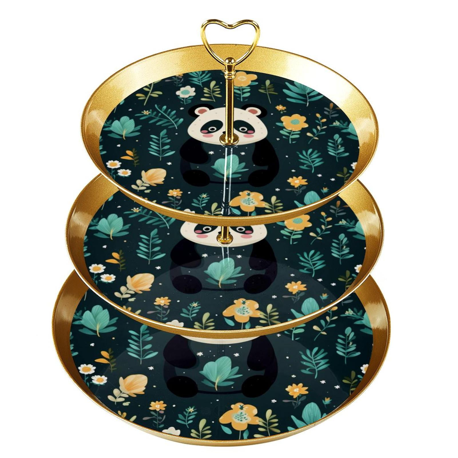 Panda Plastic Discs and Iron Pillars Dessert Table Organizer | 32cm ...