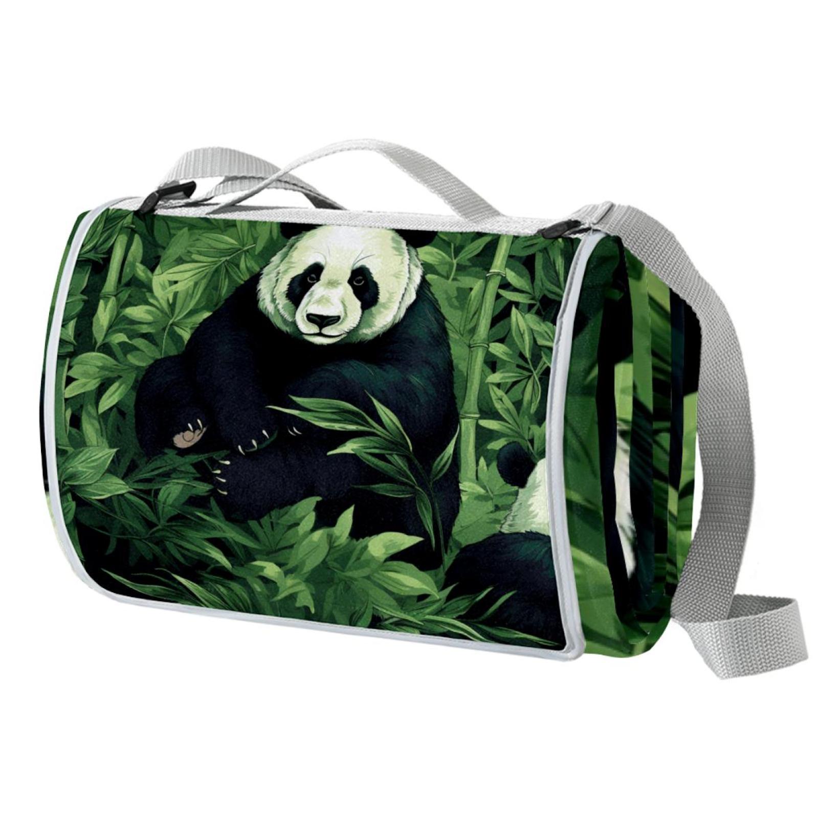 Panda Portable Canvas Picnic Blanket Waterproof Backing for Outdoor ...