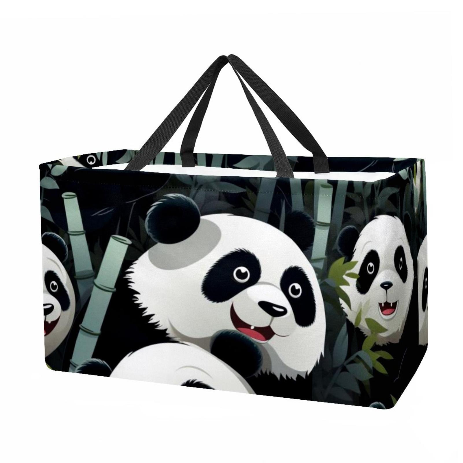 Panda Portable Oxford Cloth Picnic Basket Cube Organizer Grocery Bags ...