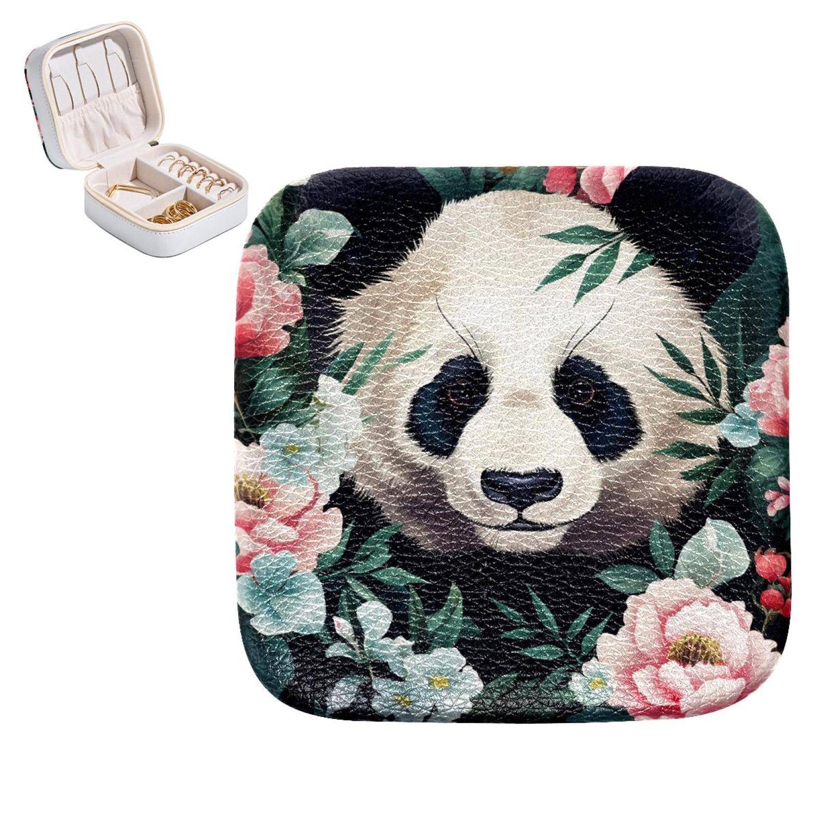 Panda Portable Square Jewelry Box for Rings Earrings Necklaces ...
